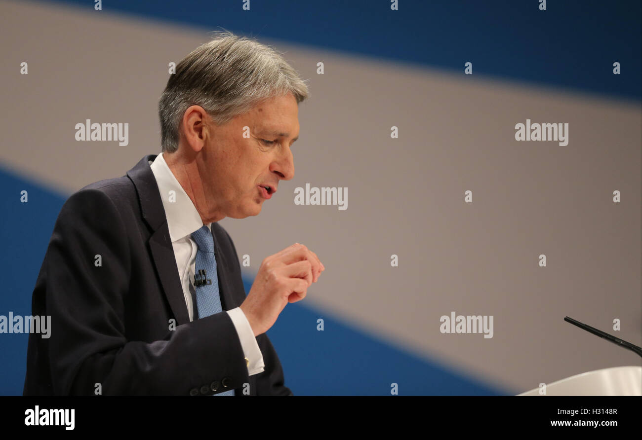 Birmingham, Uk. 3rd October, 2016. Philip Hammond Mp Chancellor Of The ...