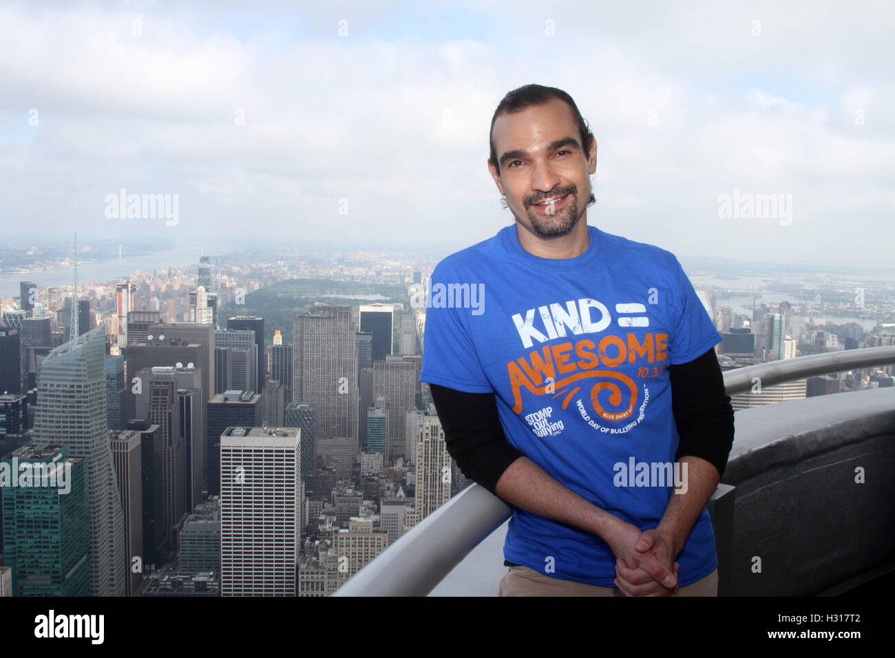 New York, New York, USA. 2nd Oct, 2016. Hamilton's Javier Munoz lights ...