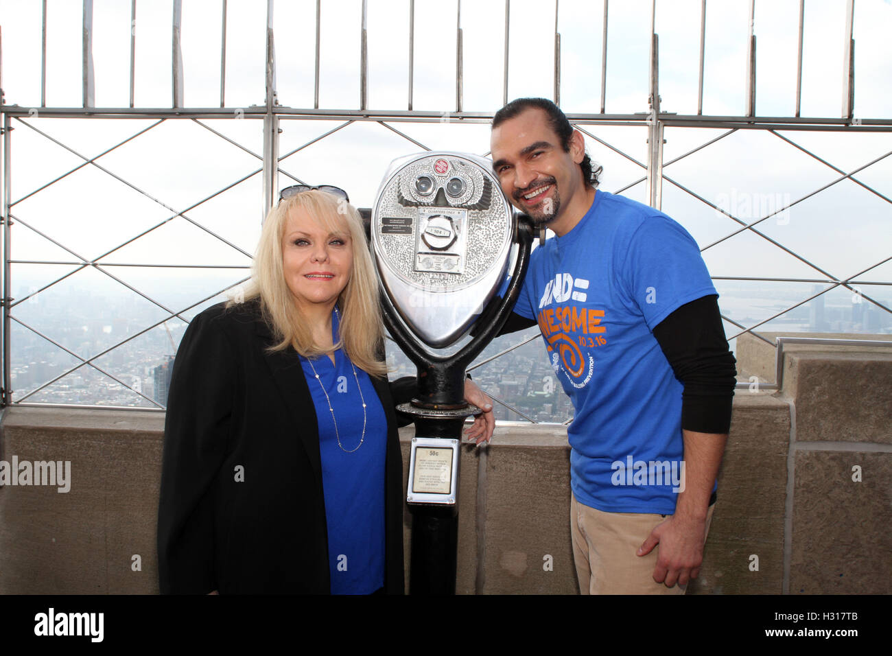 New York, New York, USA. 2nd Oct, 2016. Hamilton's Javier Munoz lights ...
