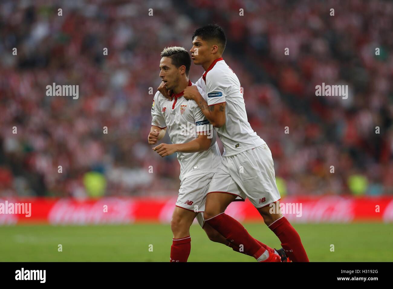 Bilbao, Spain. 24th Sep, 2016. (L-R) Samir Nasri, Joaquin Correa ...