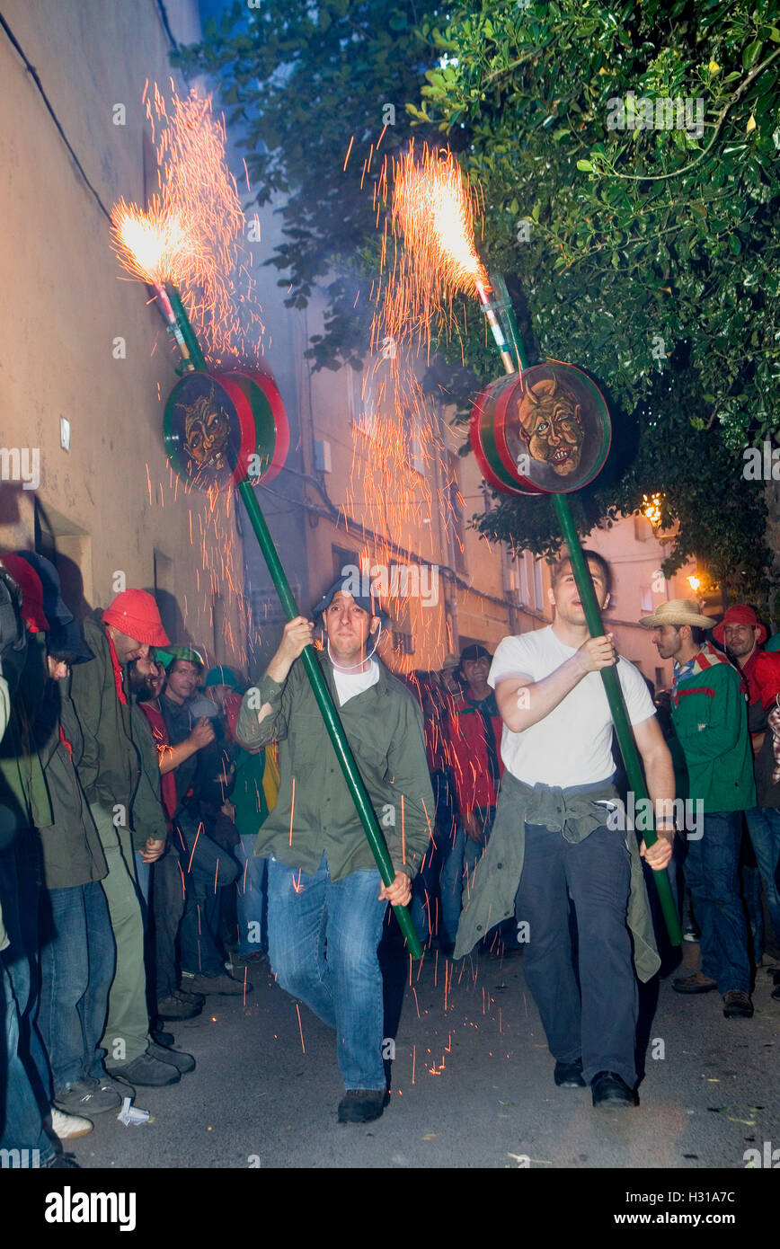 Parade.`Maces´(mazas).La Patum (Masterpiece of Oral and Intangible ...