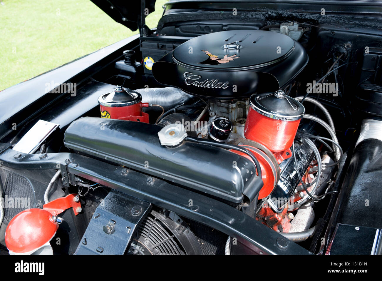 Classic Cadillac engine Stock Photo - Alamy