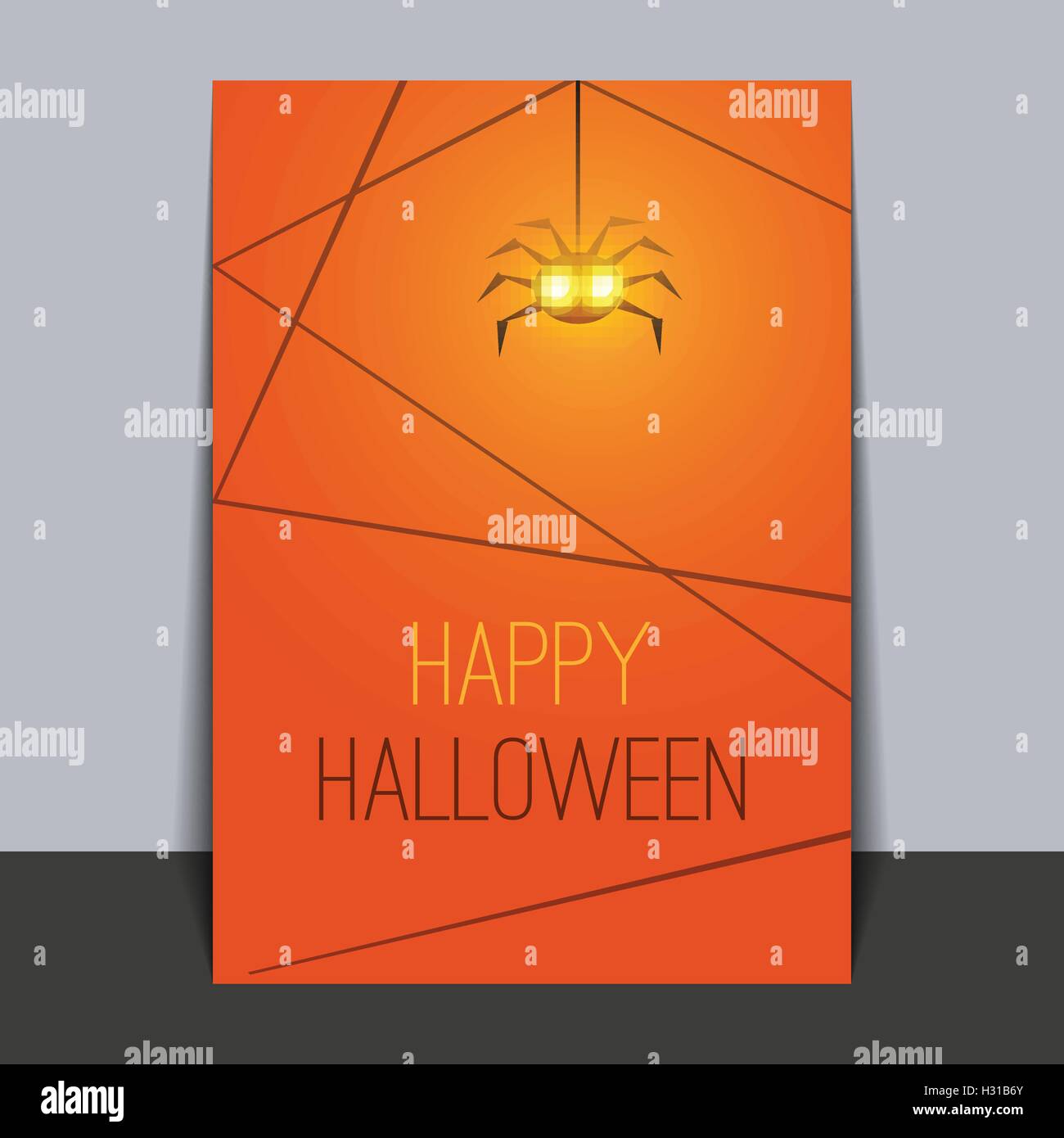 Halloween Card Template with Hanging Spider Stock Vector Image & Art ...