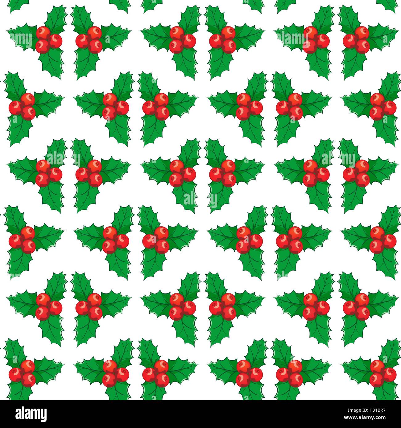 Vector cute Christmas and New year seamless mistletoe pattern card ...