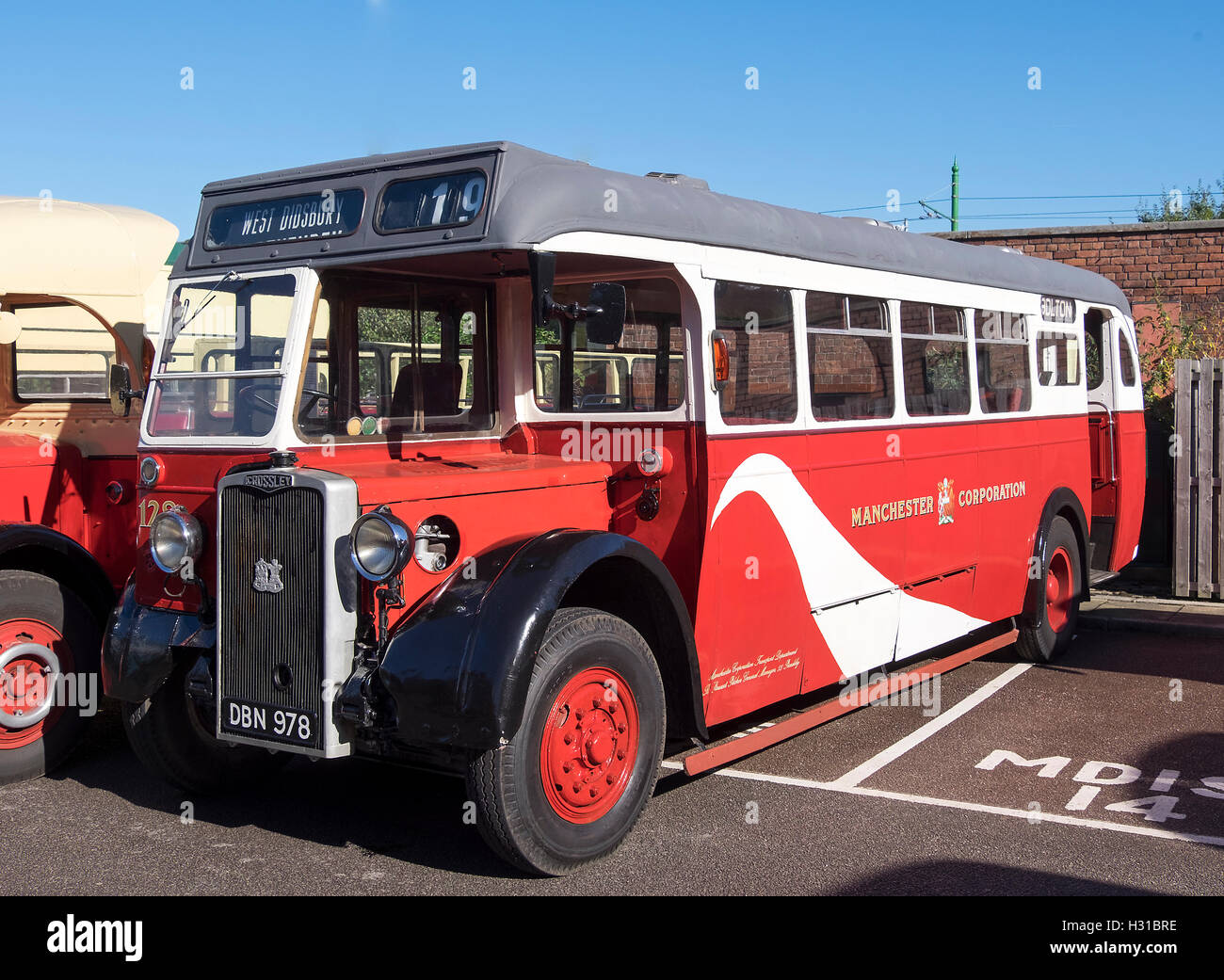Vintage Bus on display at Bus Show Stock Photo - Alamy
