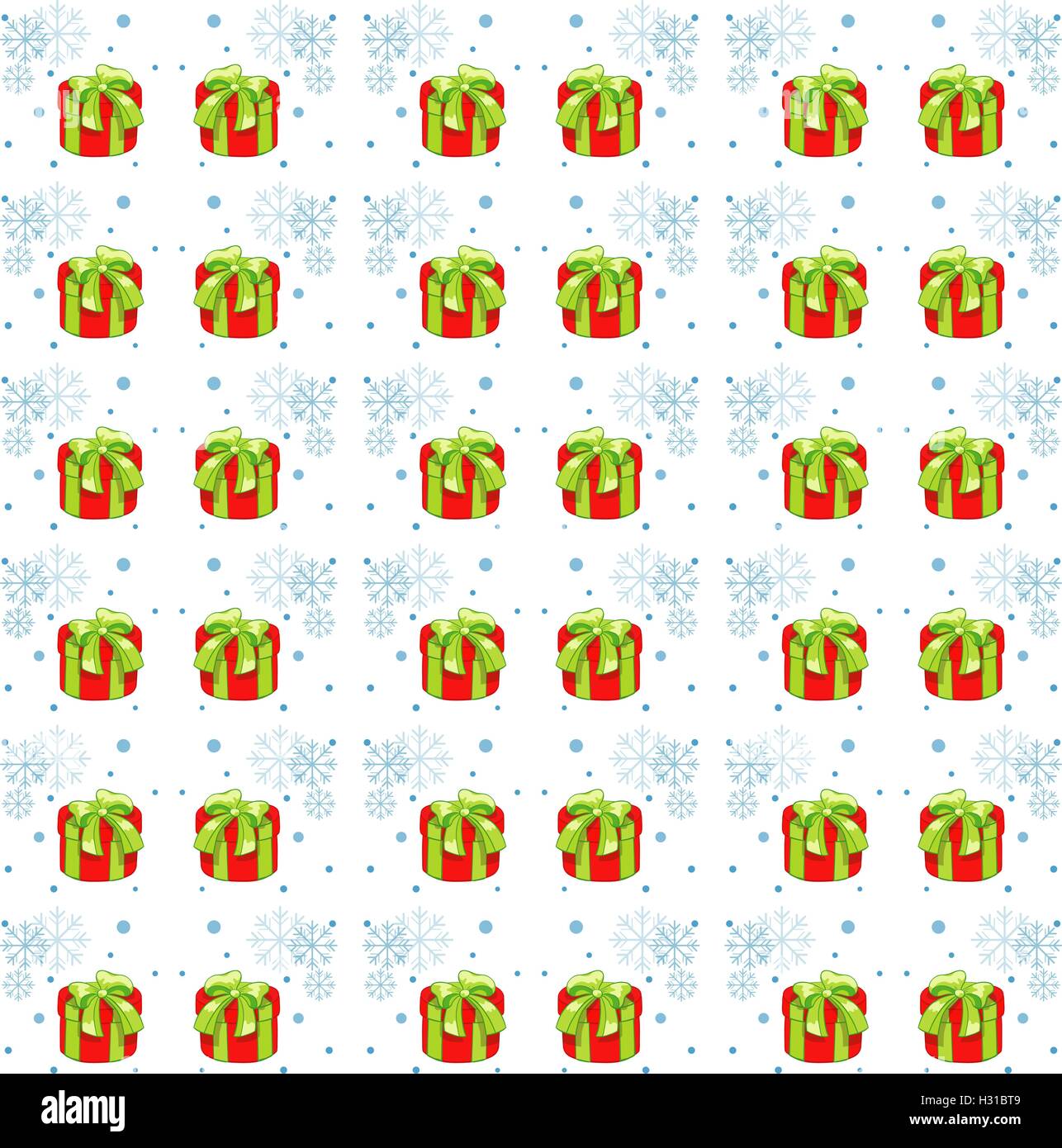 Christmas presents seamless pattern. Vector illustration of cartoon ...