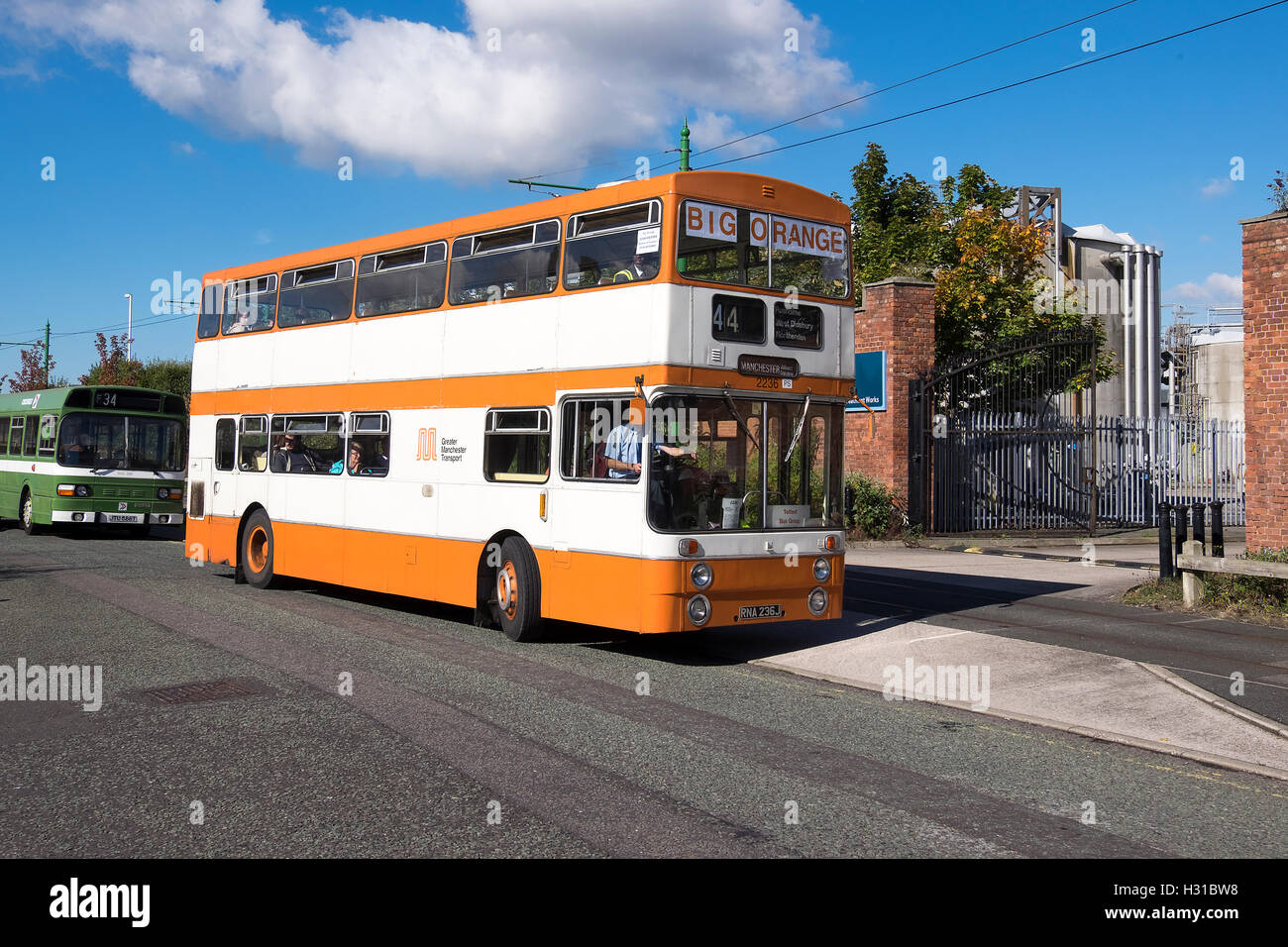Vintage Bus on display at Bus Show Stock Photo - Alamy