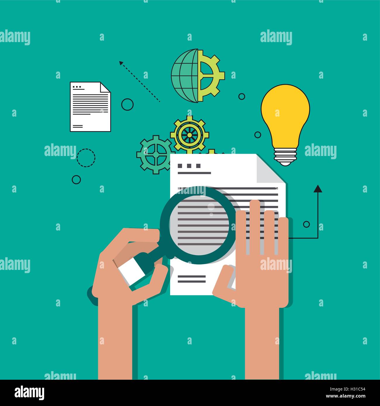 Lupe and Music note icon. Search design. Vector graphic Stock Vector ...