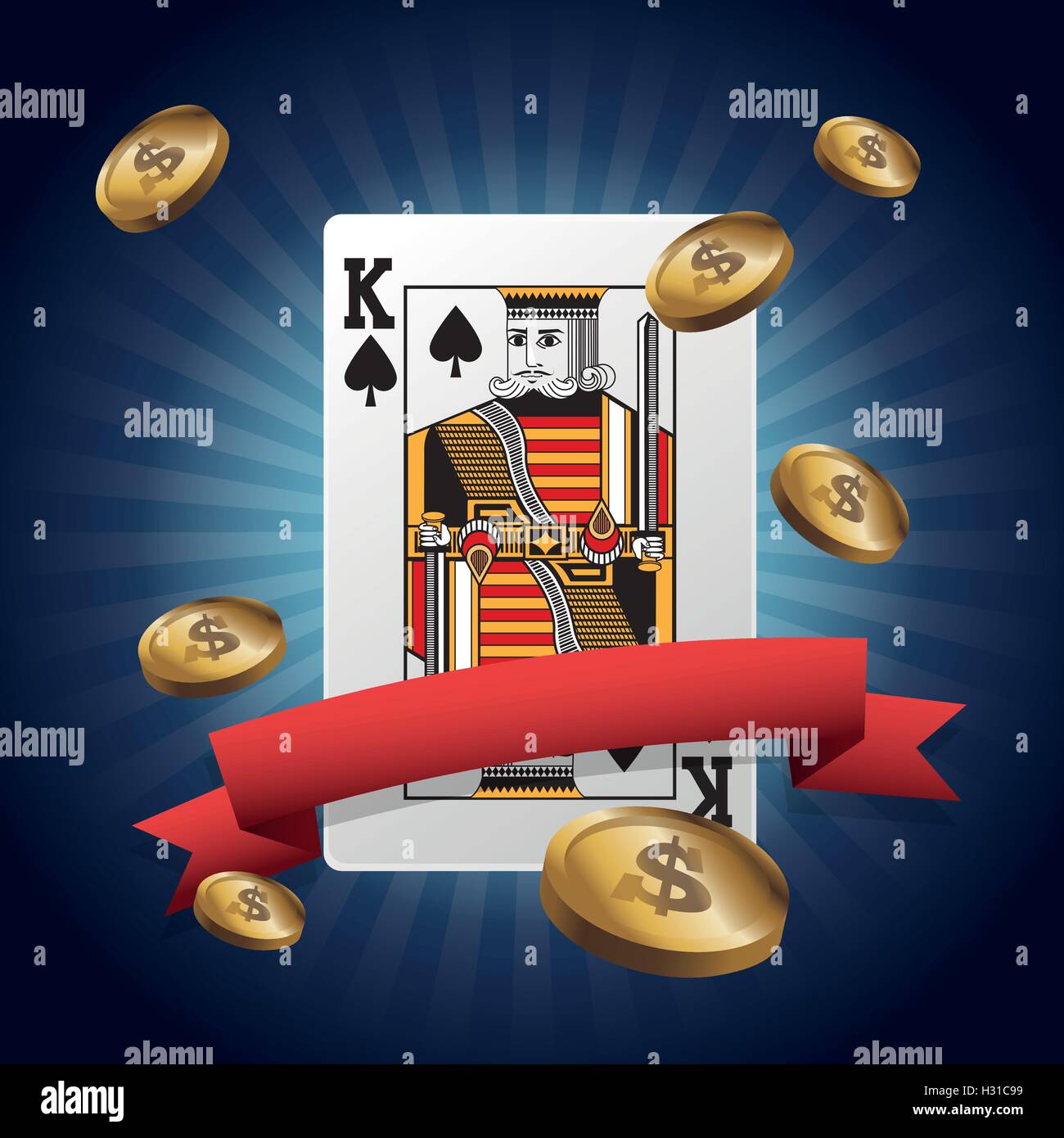 King card of Poker and coins design Stock Vector Image & Art - Alamy