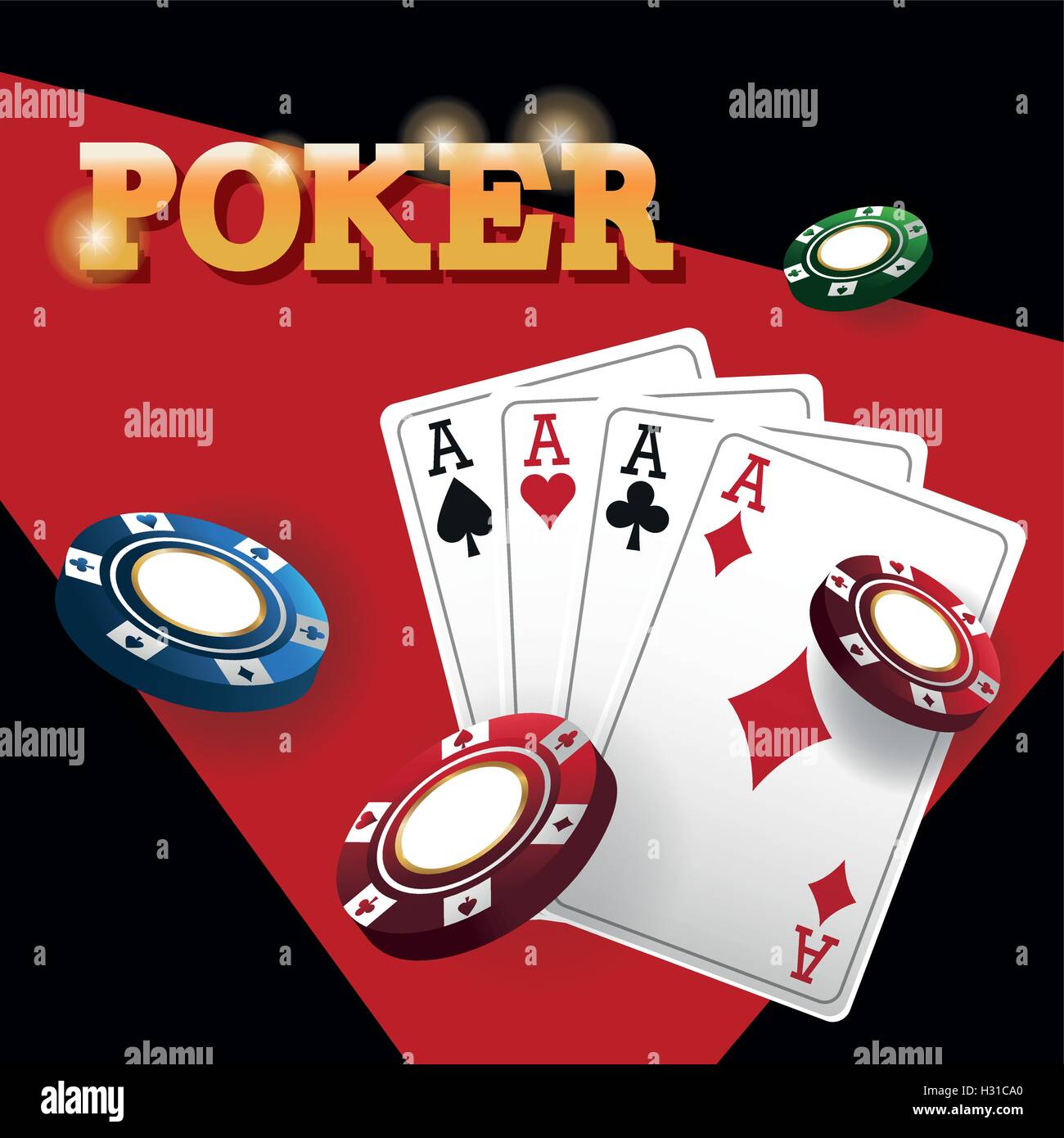 cards of poker and chips design Stock Vector Image & Art - Alamy
