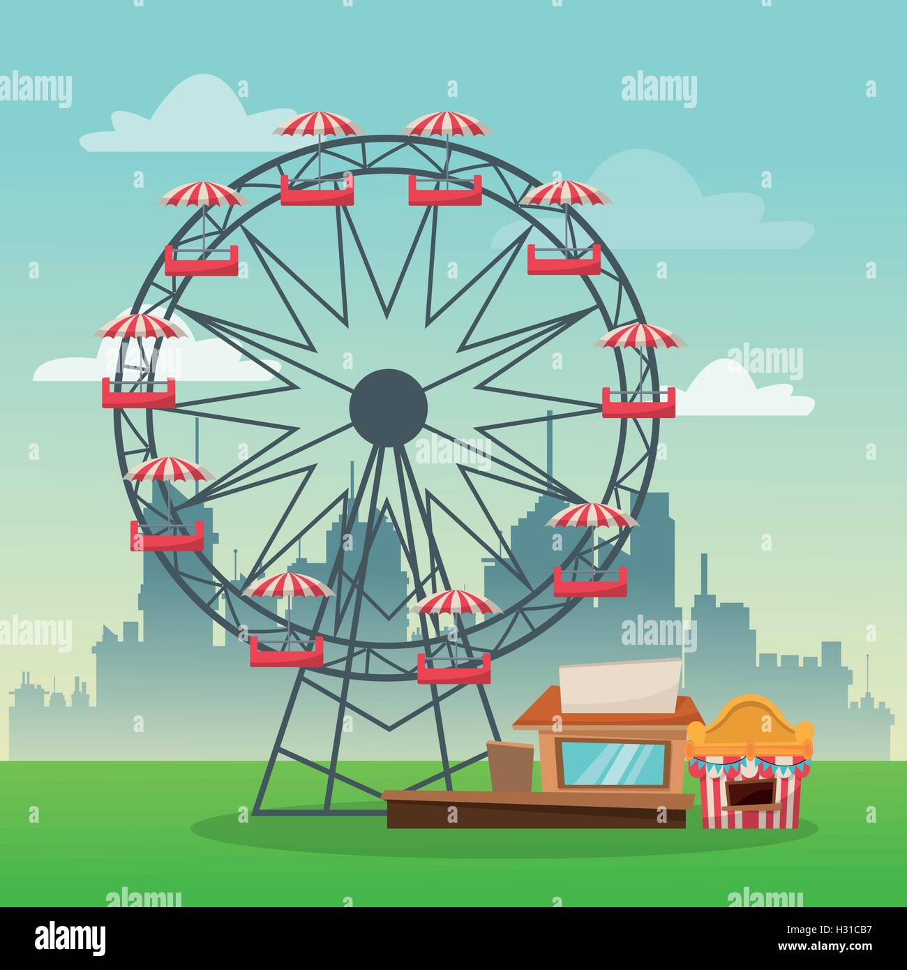 Ferris wheel of carnival design Stock Vector Image & Art - Alamy