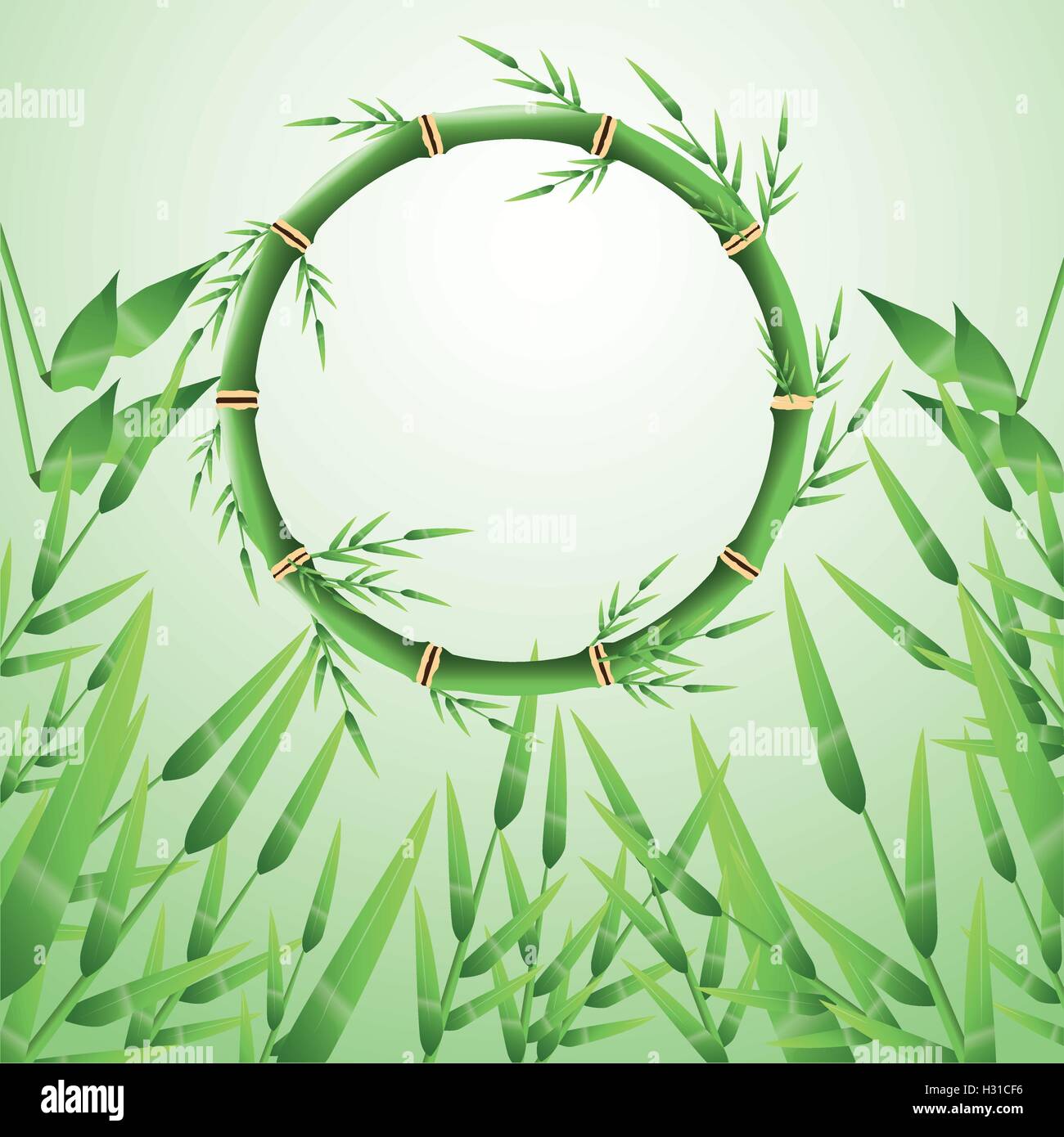 Circle of bamboo trunk with leaves design Stock Vector Image & Art - Alamy