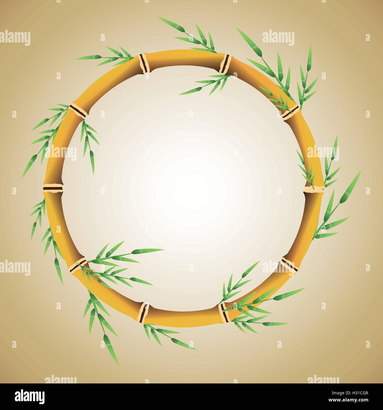 Circle of bamboo trunk with leaves design Stock Vector Image & Art - Alamy