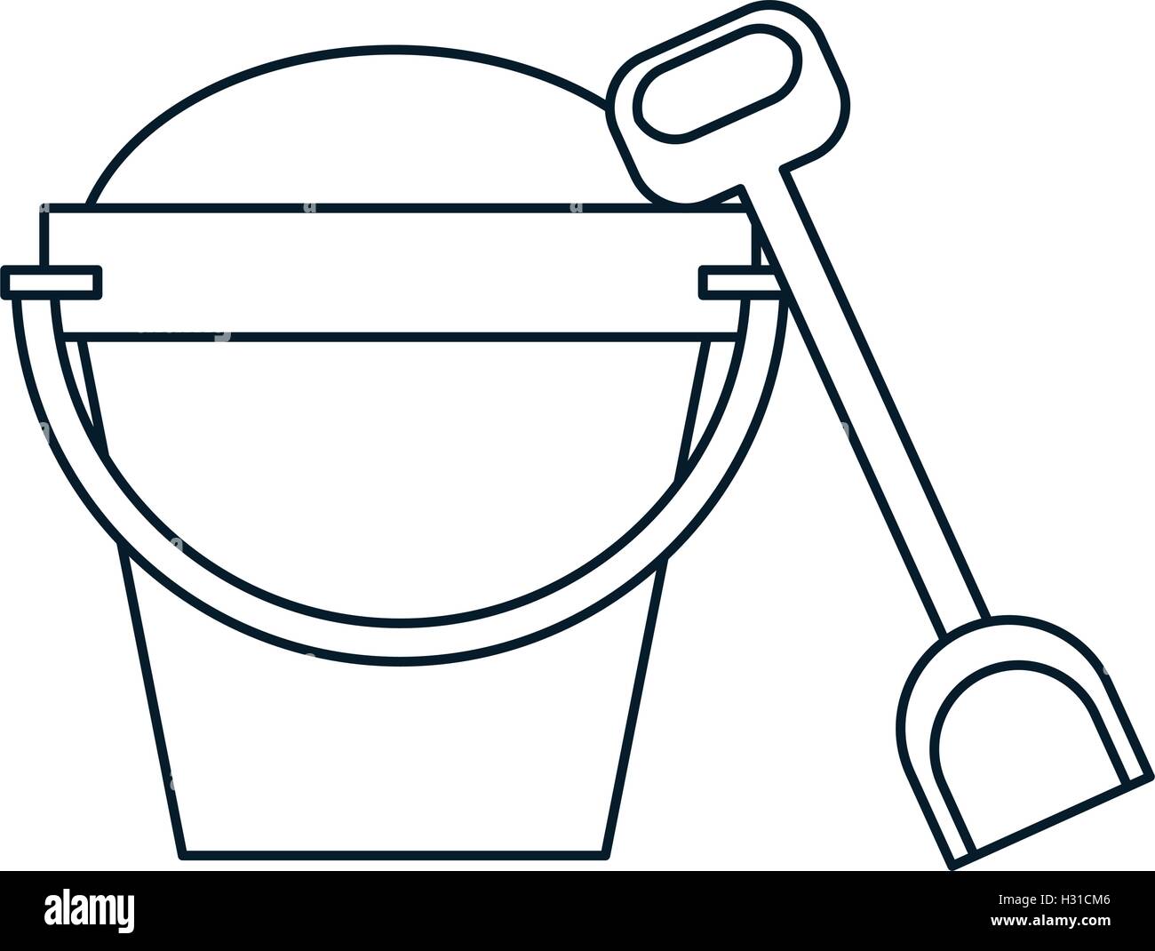Isolated sand bucket with shovel design Stock Vector Image & Art - Alamy