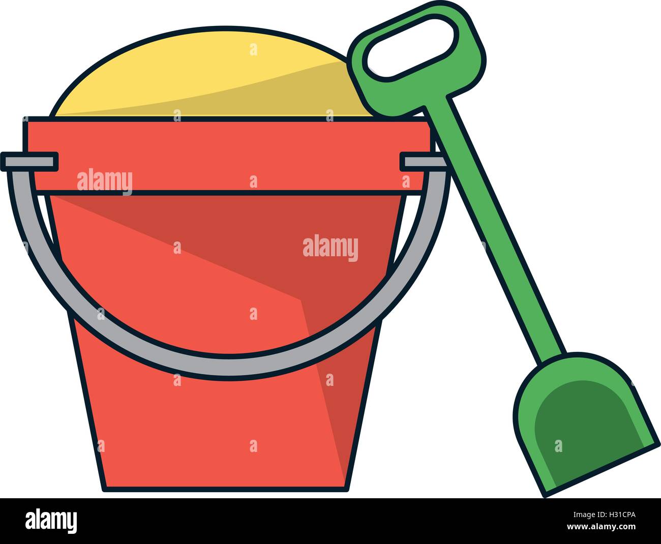 Isolated sand bucket with shovel design Stock Vector Image & Art - Alamy