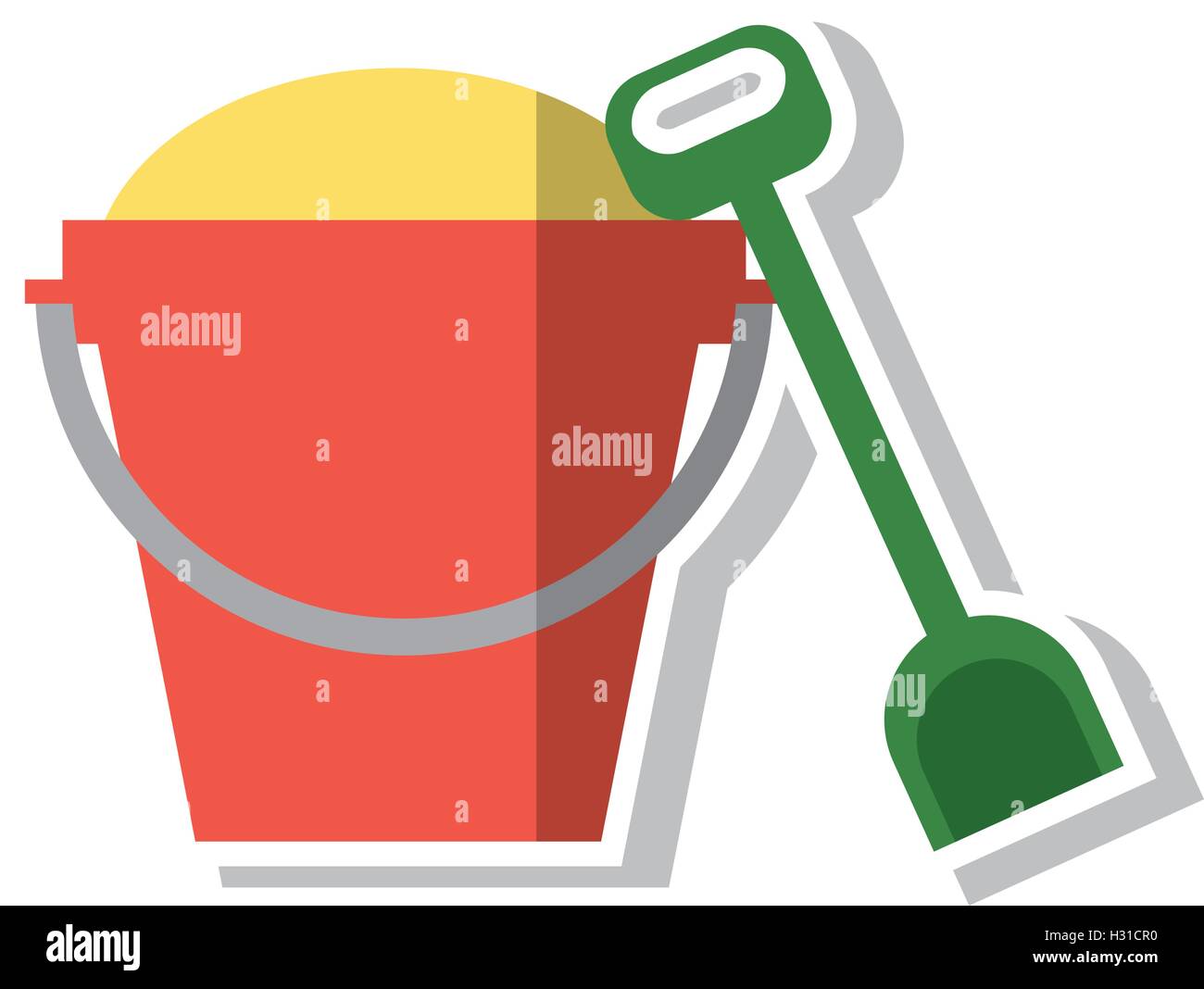 Isolated sand bucket with shovel design Stock Vector Image & Art - Alamy
