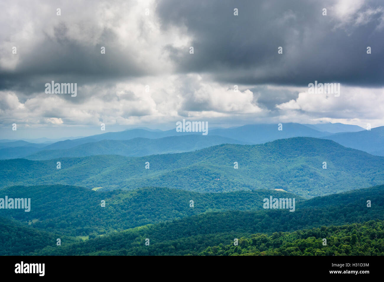 Layers of the Blue Ridge Mountains, seen from Skyline Drive in ...