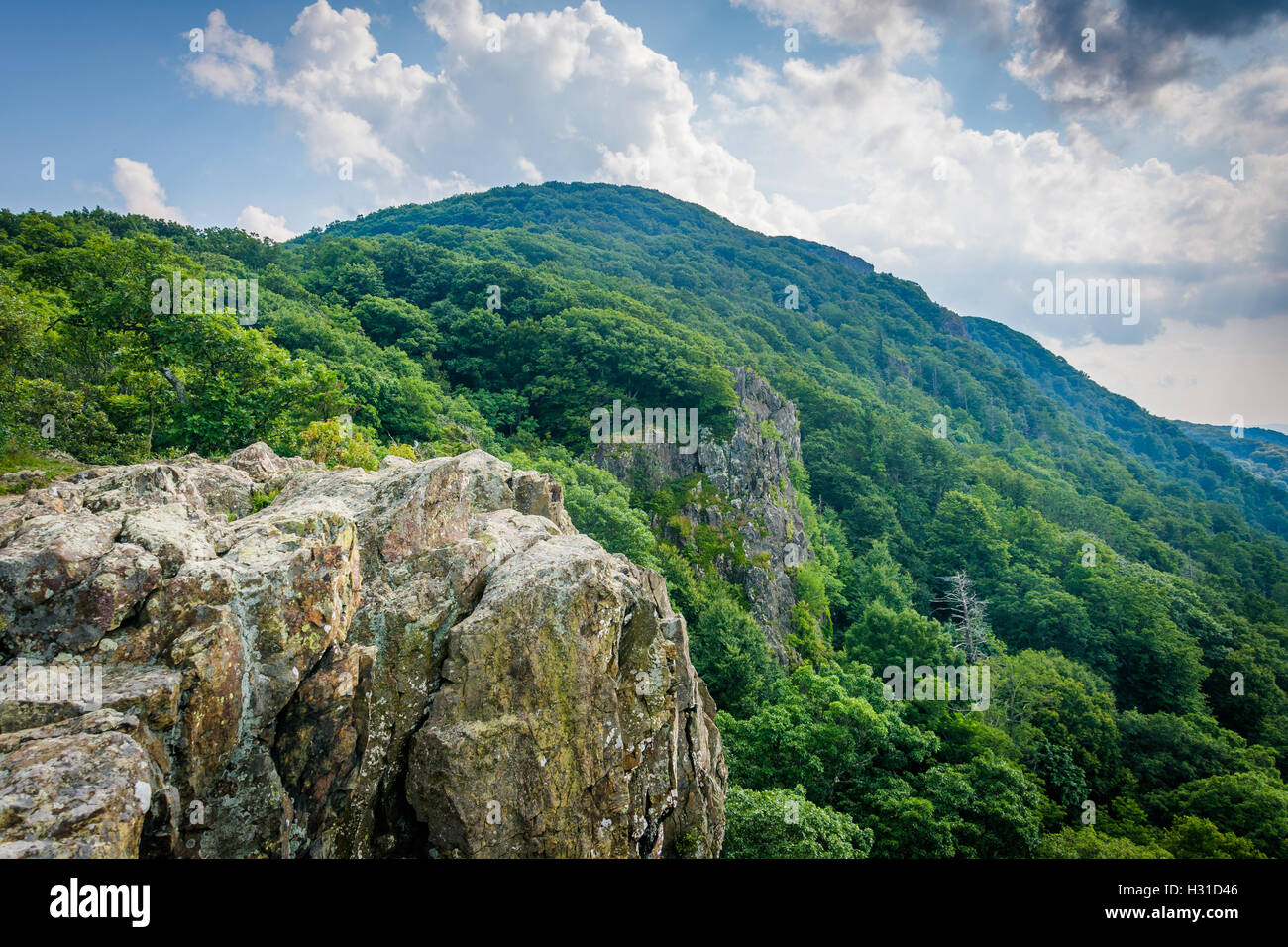 Little Stony Man Cliffs, along the Appalachian Trail, in Shenandoah ...