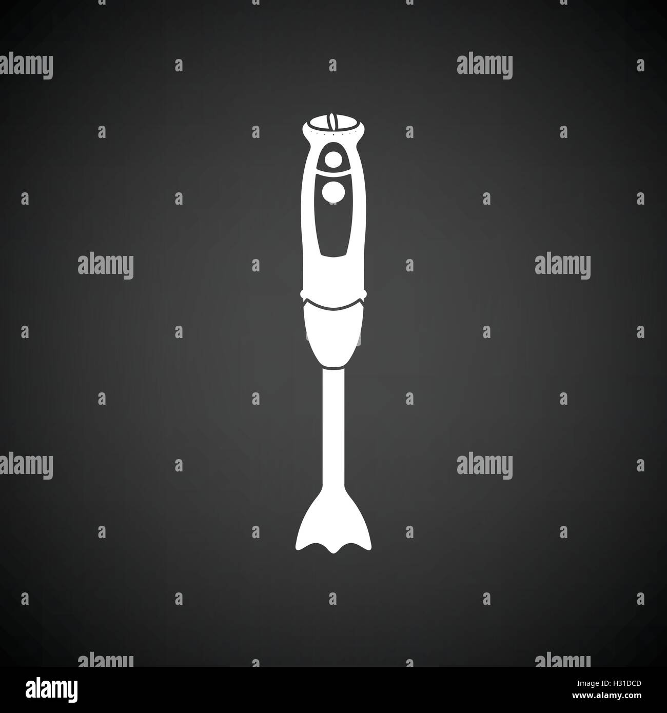 Hand blender icon. Black background with white. Vector illustration ...
