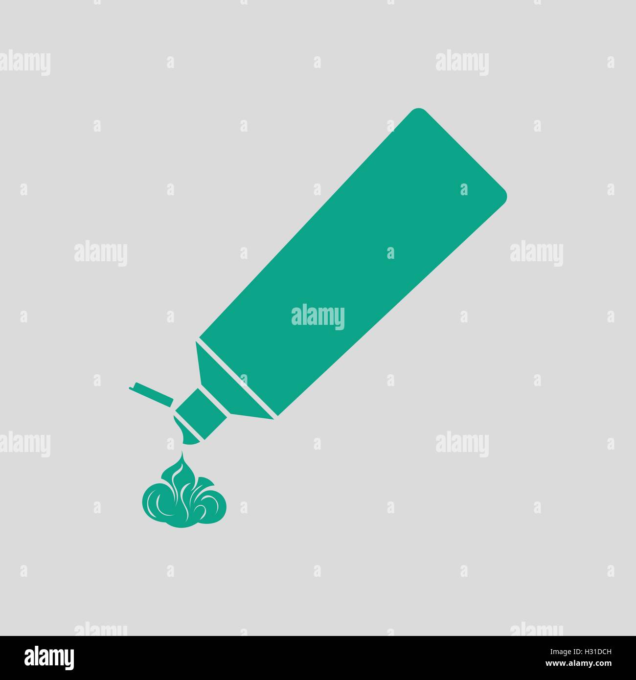 Toothpaste tube icon. Gray background with green. Vector illustration ...