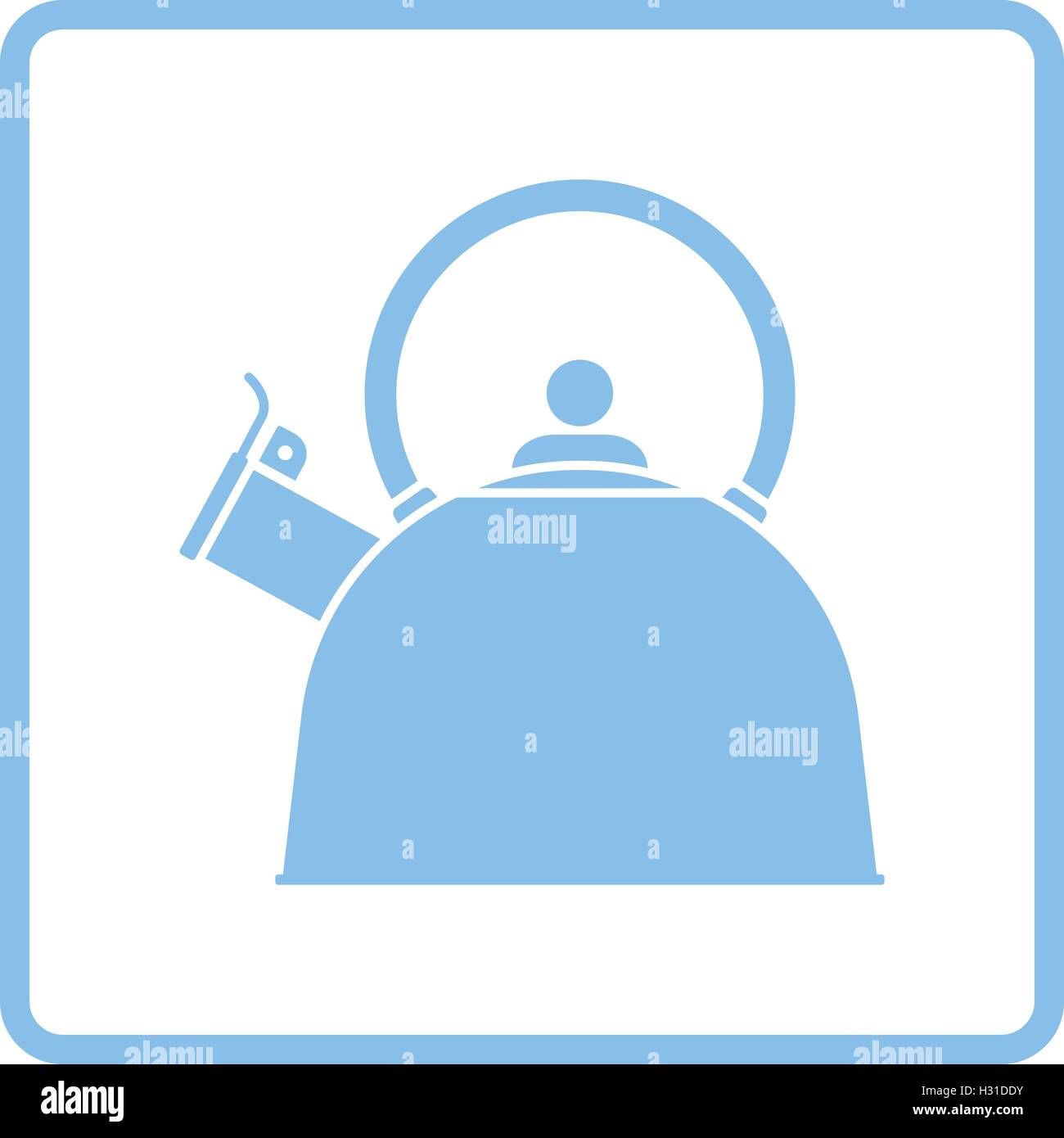 Kitchen kettle icon. Blue frame design. Vector illustration Stock ...