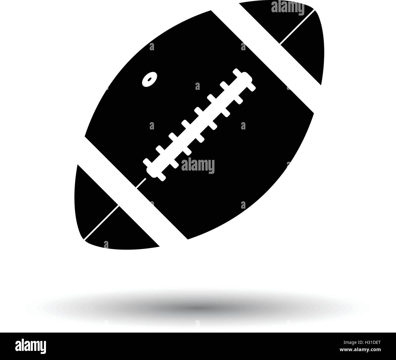 American football ball icon. White background with shadow design ...
