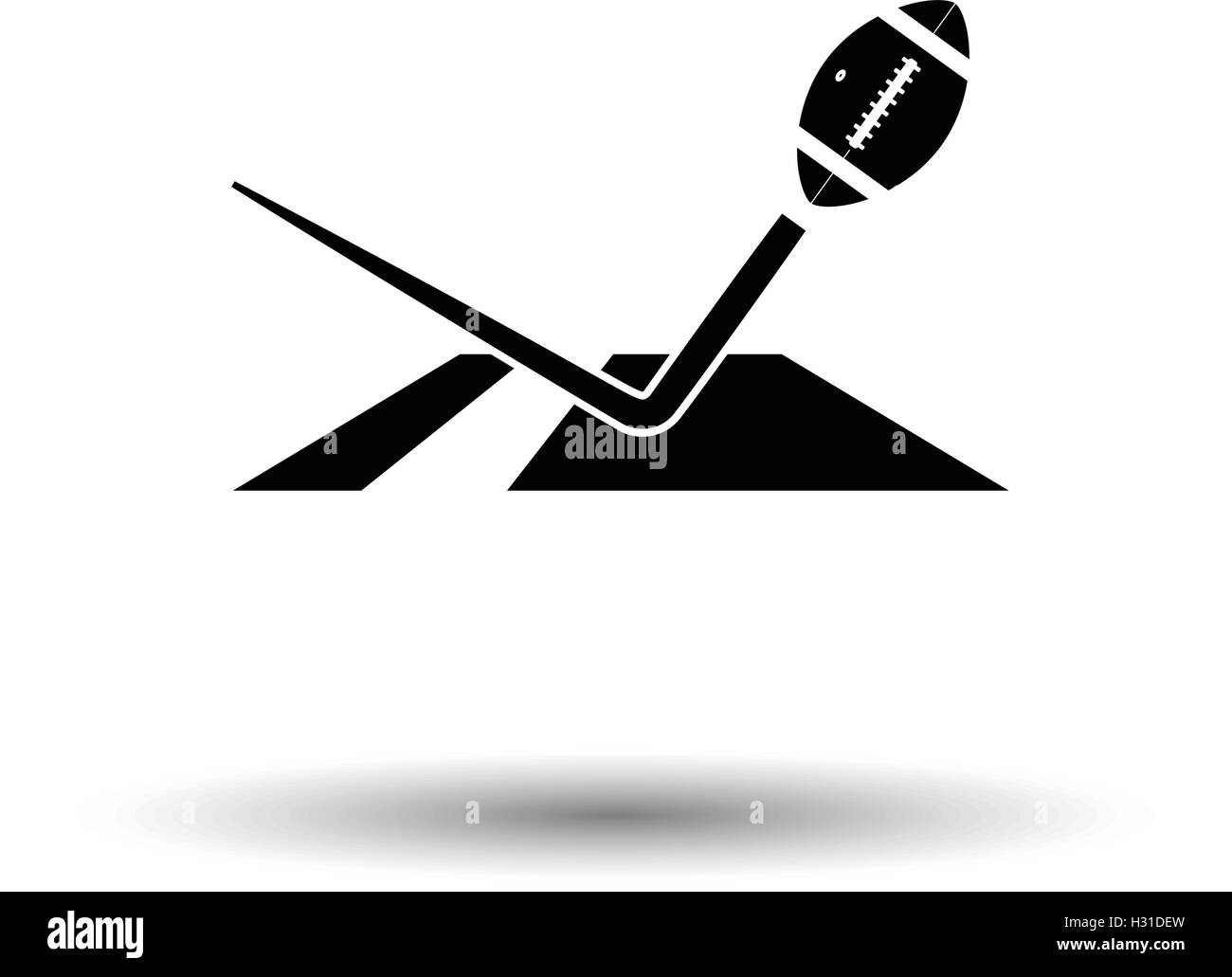 American football touchdown icon. White background with shadow design ...