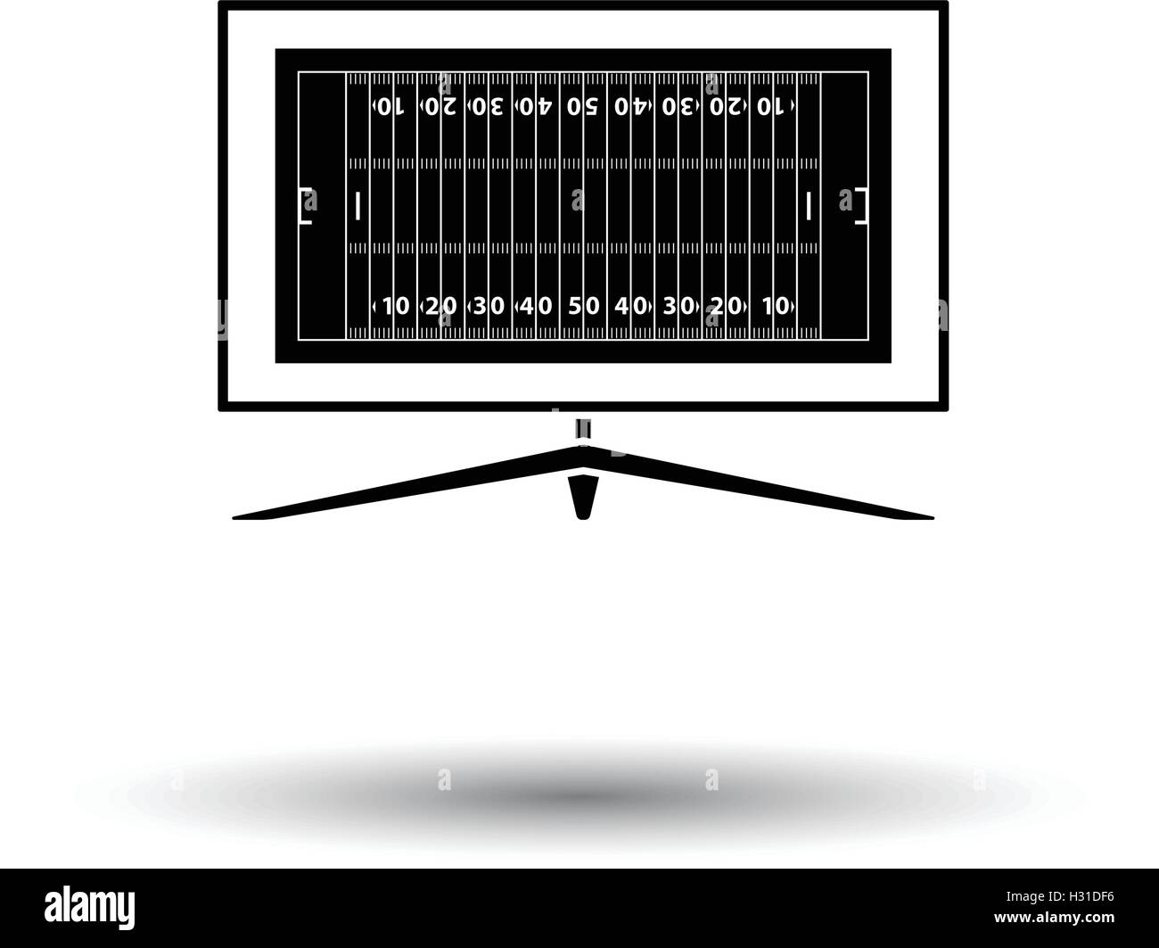 American football tv icon. White background with shadow design. Vector ...