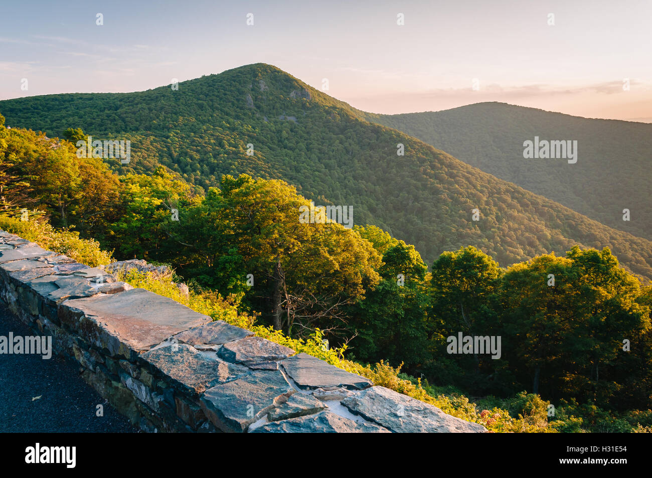 View of Hawksbill Mountain from Crescent Rock Overlook on Skyline Drive ...