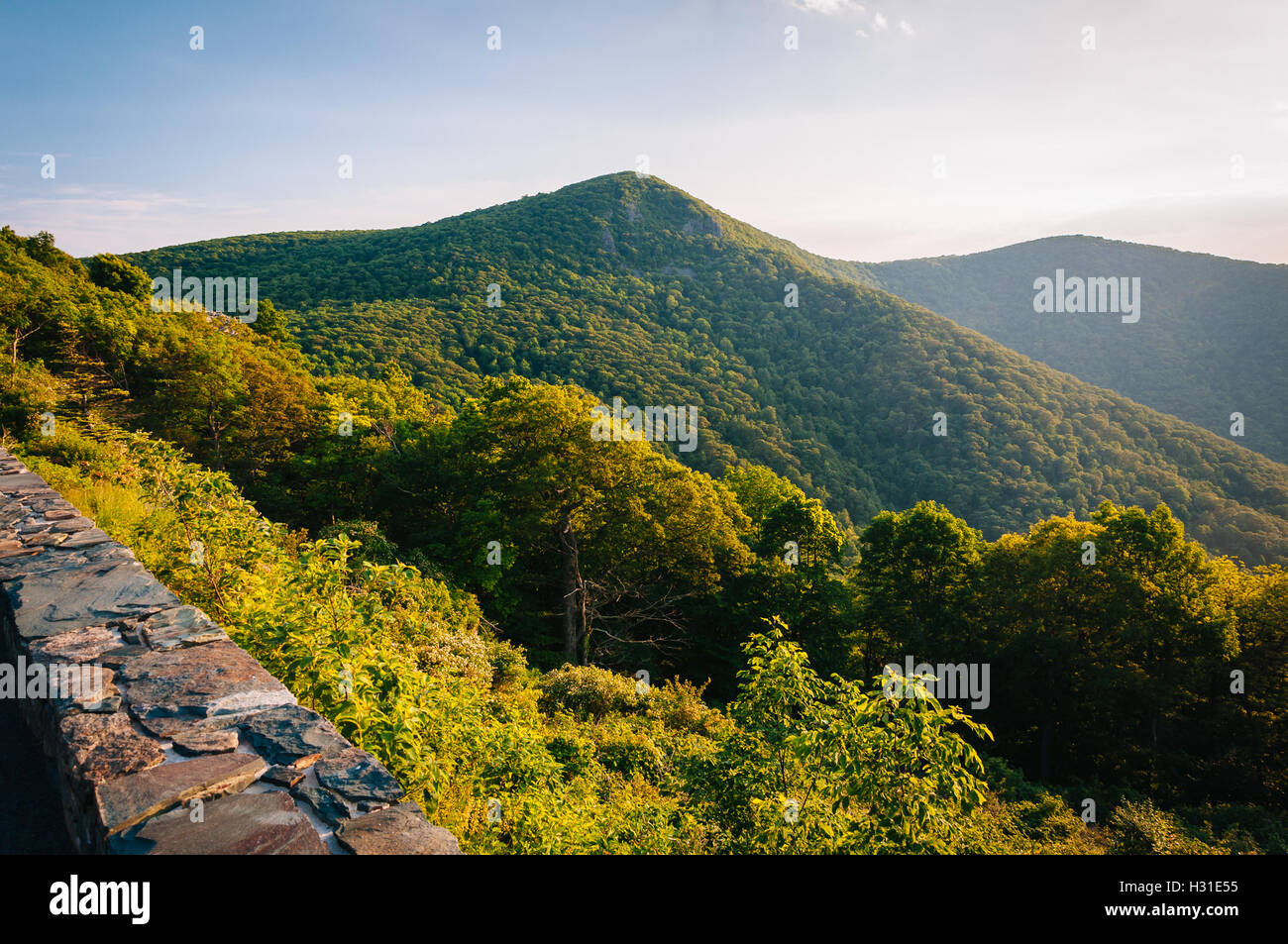 View of Hawksbill Mountain from Crescent Rock Overlook on Skyline Drive ...