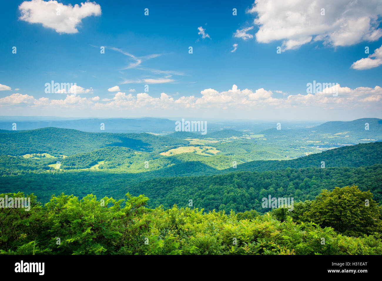 View of the Blue Ridge Mountains and Shenandoah Valley, from Skyline ...