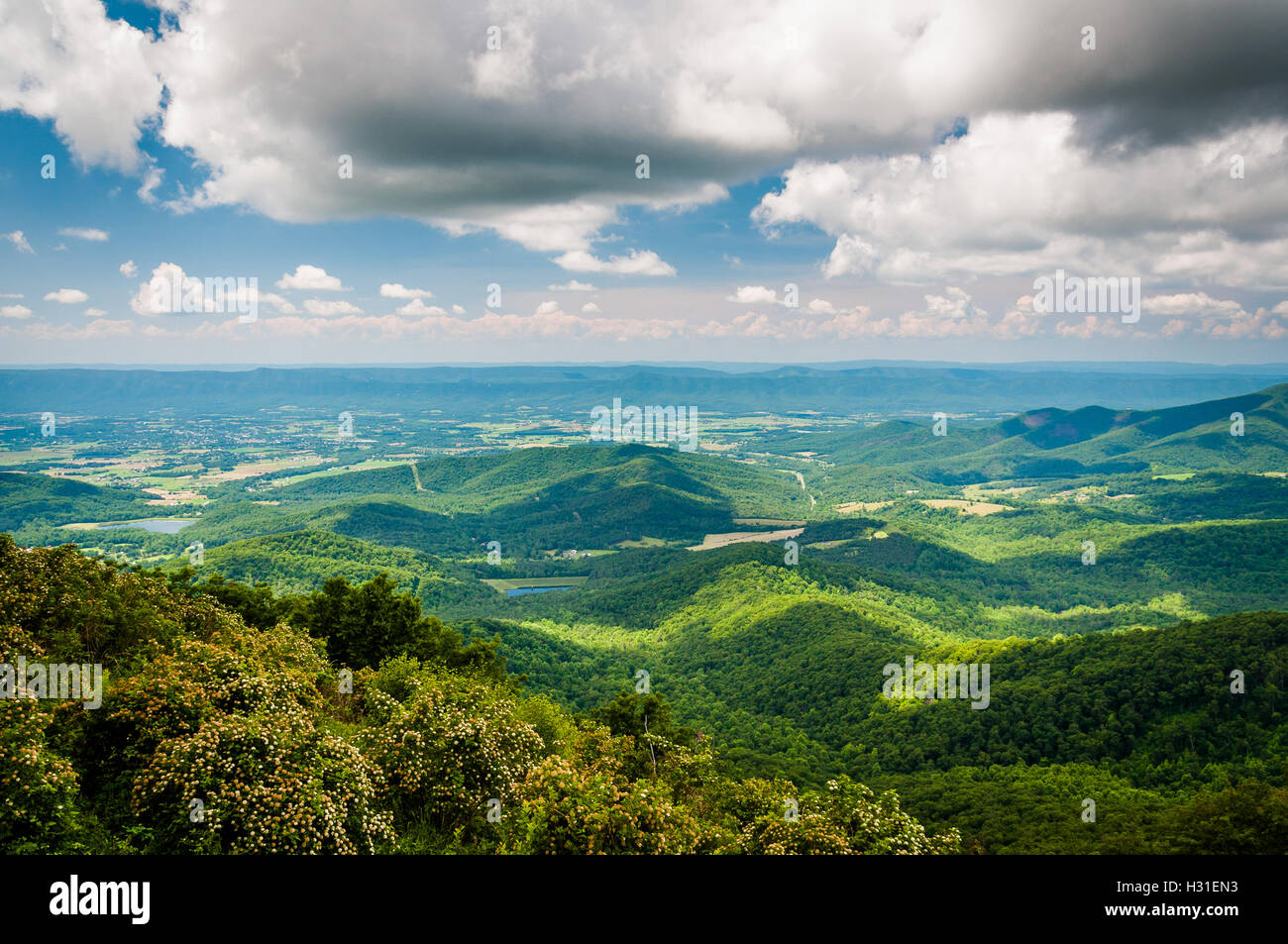 View of the Shenandoah Valley from Skyline Drive, in Shenandoah ...