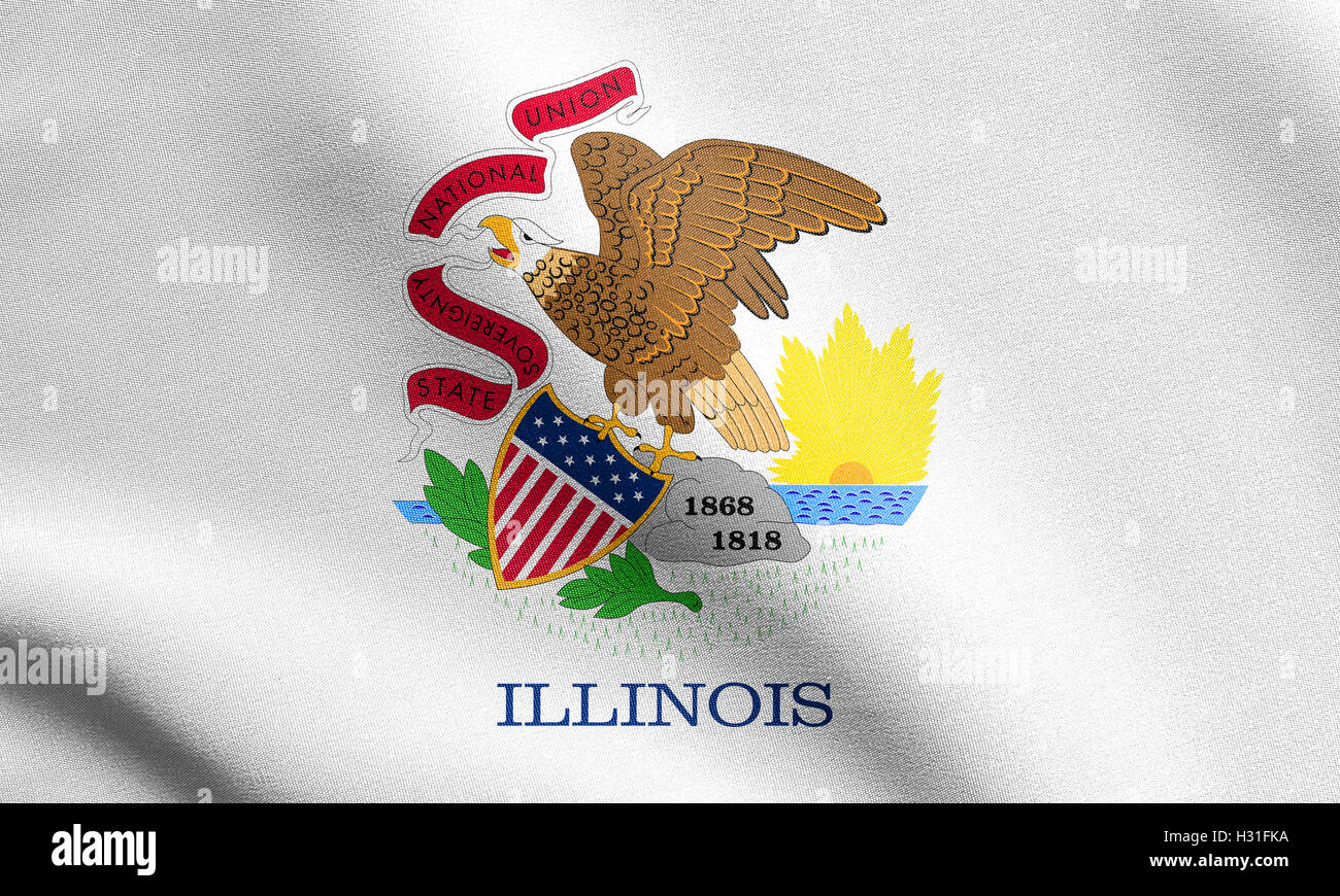 Illinoisan official flag, symbol. American patriotic element. USA ...