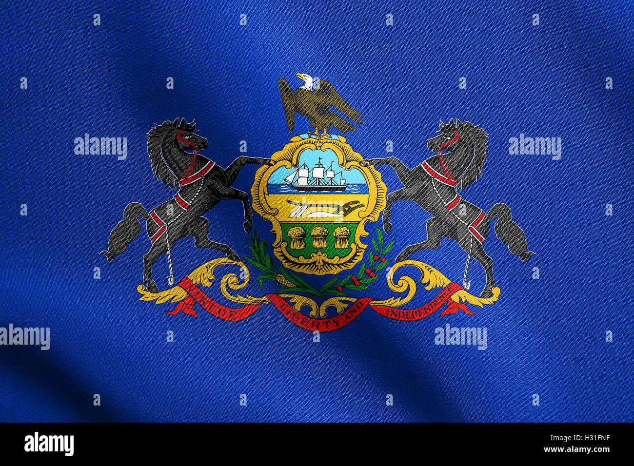 Pennsylvanian official flag, symbol. American patriotic element. USA ...