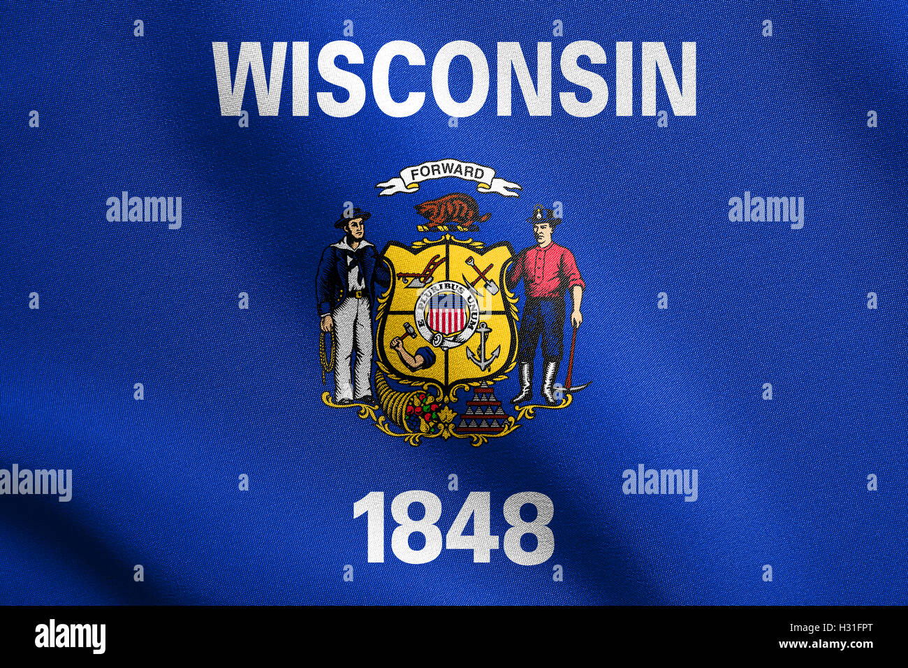 Wisconsinite official flag, symbol. American patriotic element. USA ...