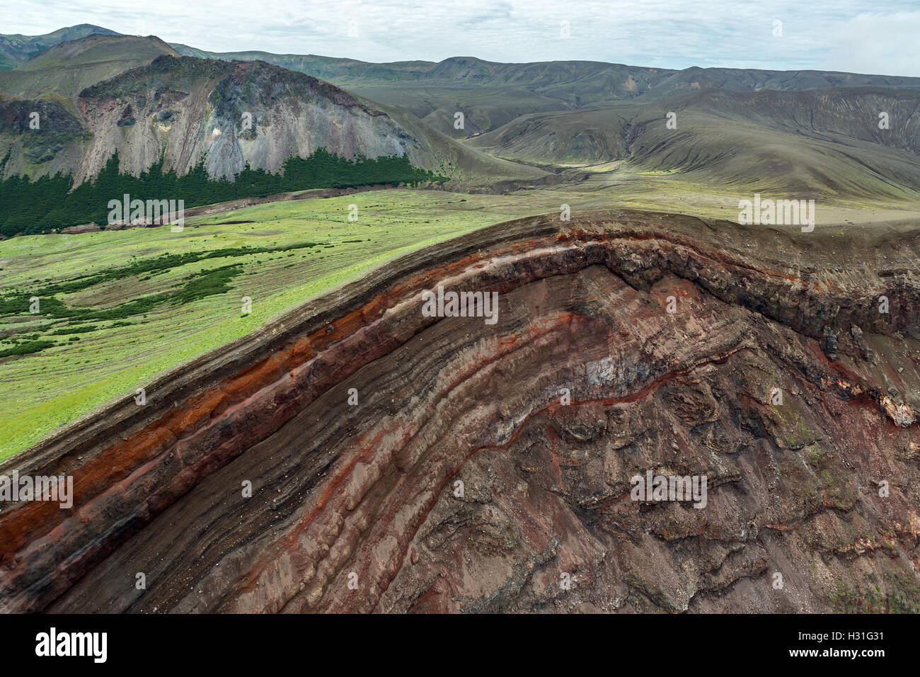 Caldera volcano Ksudach. South Kamchatka Nature Park Stock Photo - Alamy