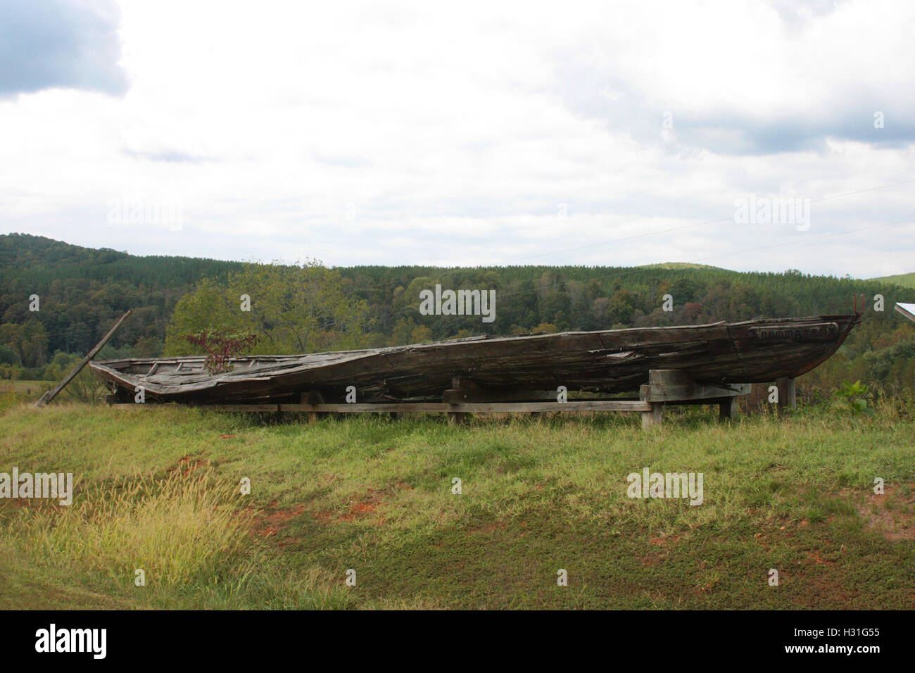 Old batteau displayed at James River State Park in Virginia, USA Stock ...