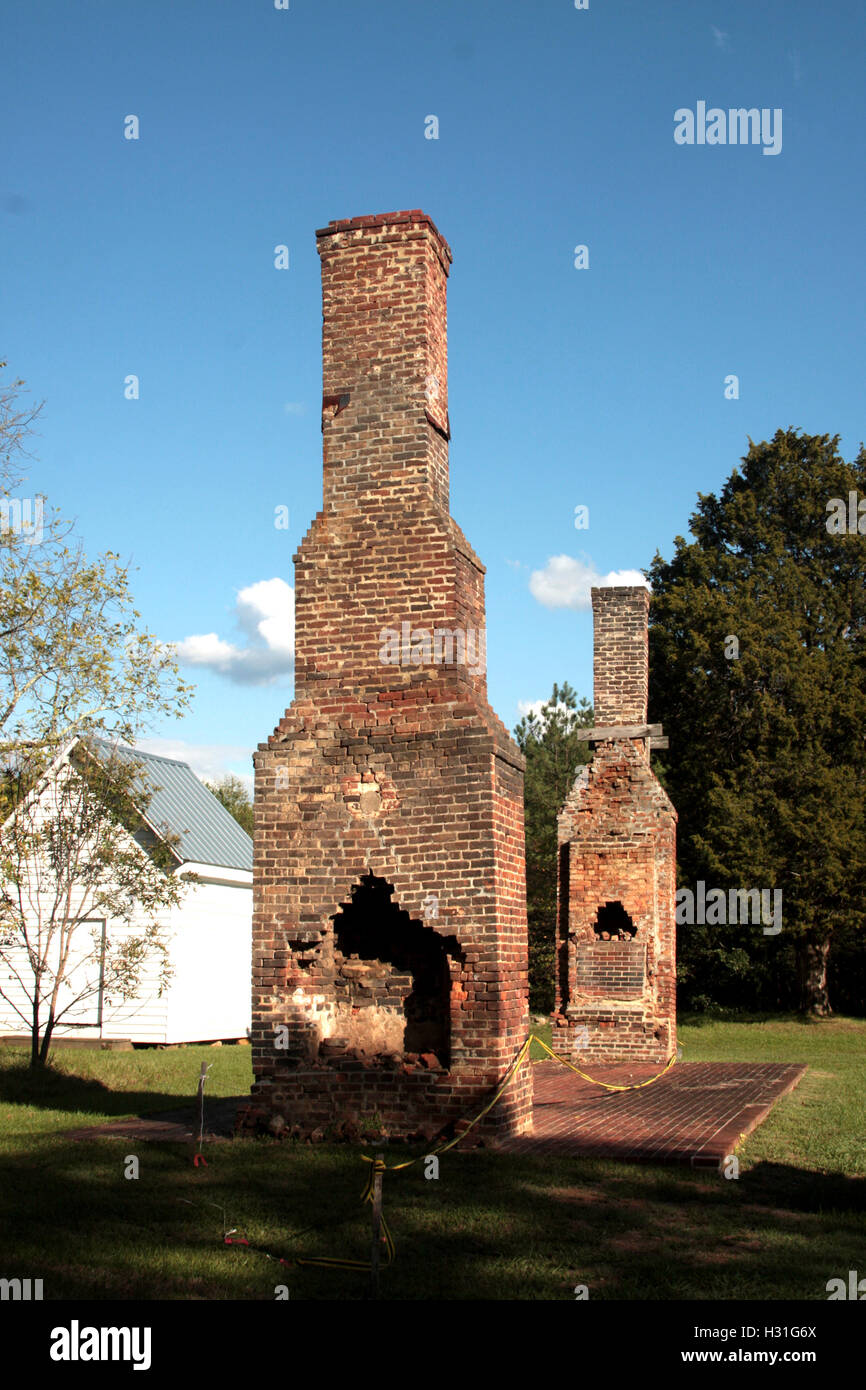 Chimney remained standing after destruction of old historical house in ...