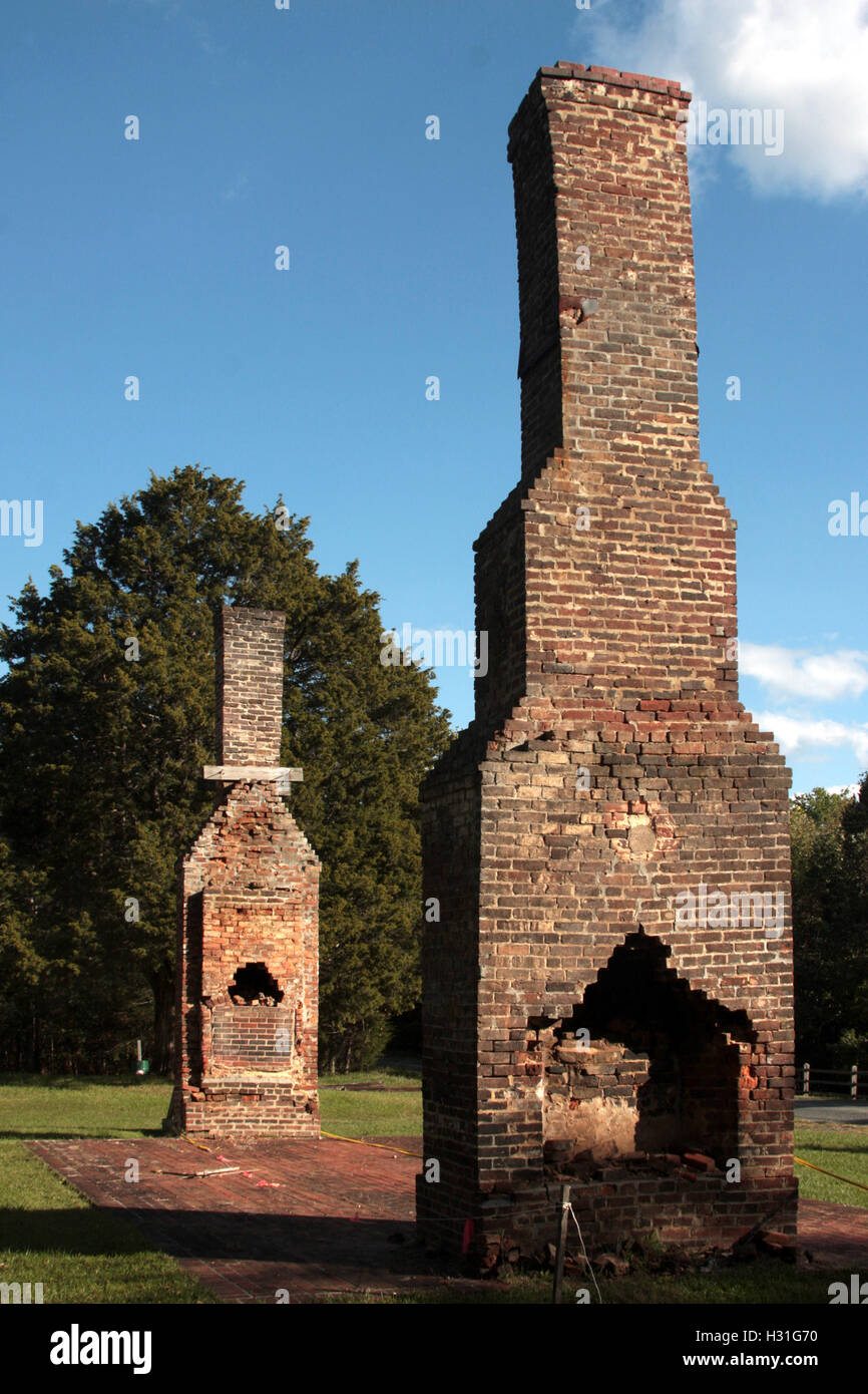Chimney remained standing after destruction of old historical house in ...