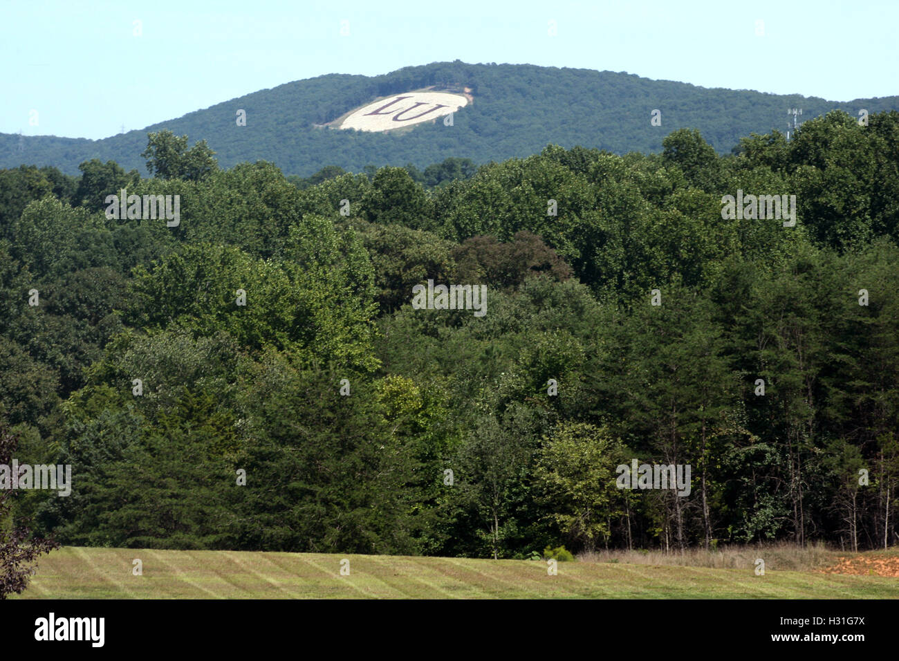 LU (Liberty University) monogram on Liberty Mountain in Lynchburg ...