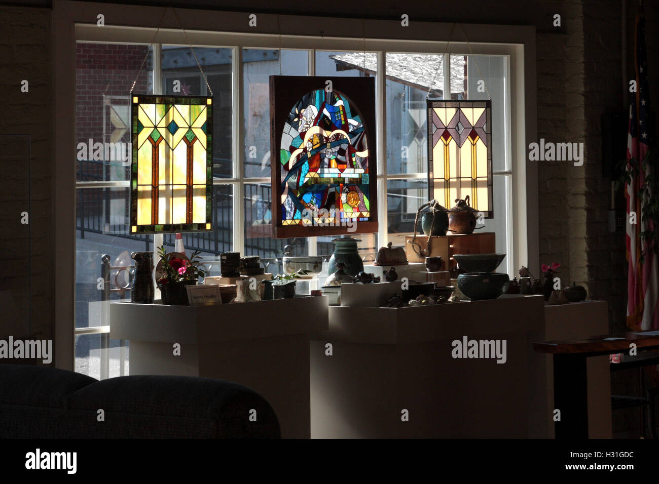 Inside an art gallery Stock Photo - Alamy