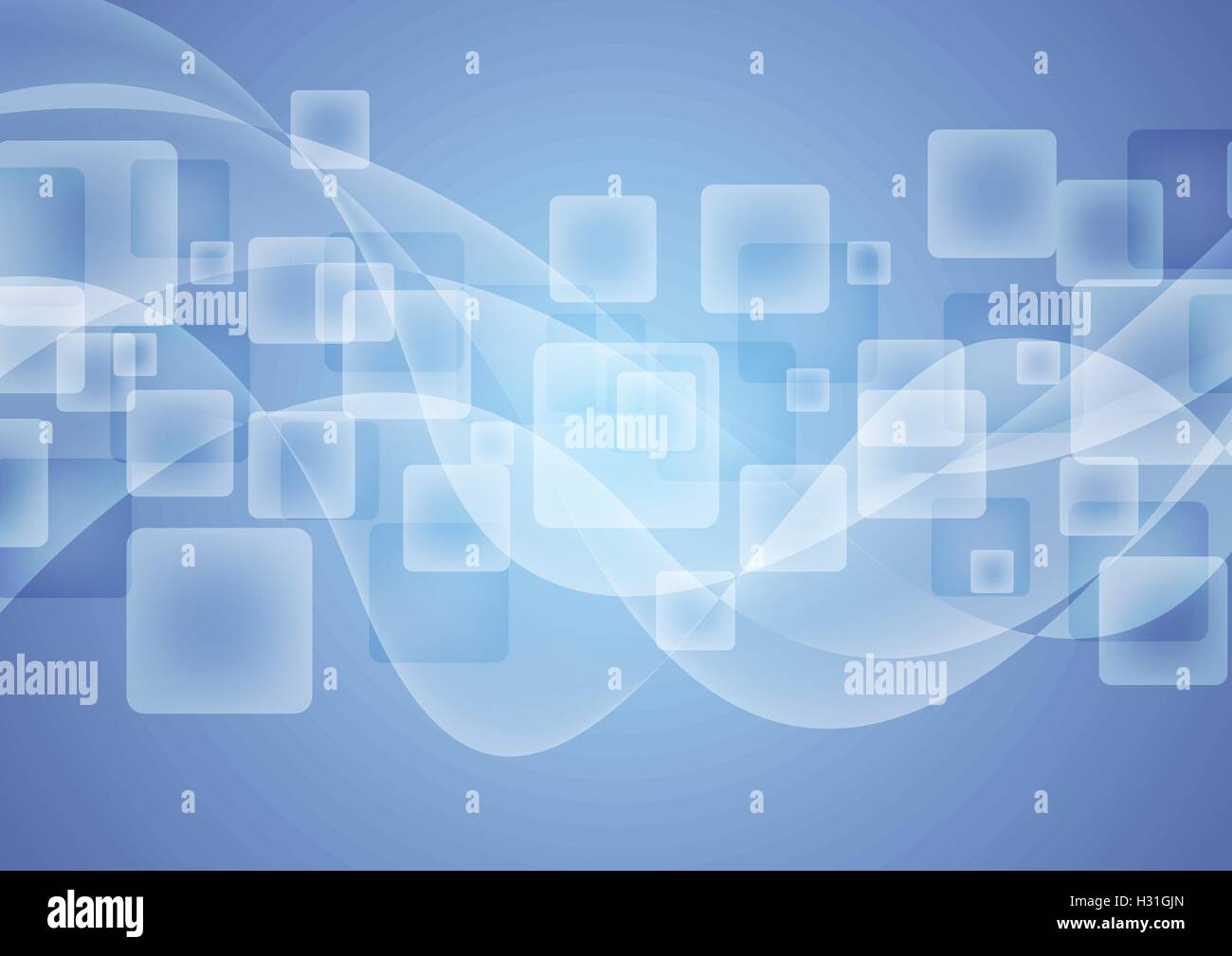 Blue abstract squares and waves graphic background. Vector design ...
