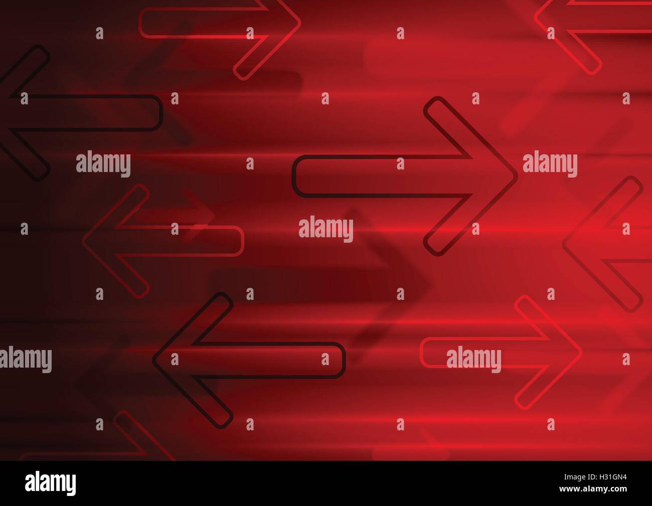 Dark red tech glowing arrows background. Vector geometric design Stock ...