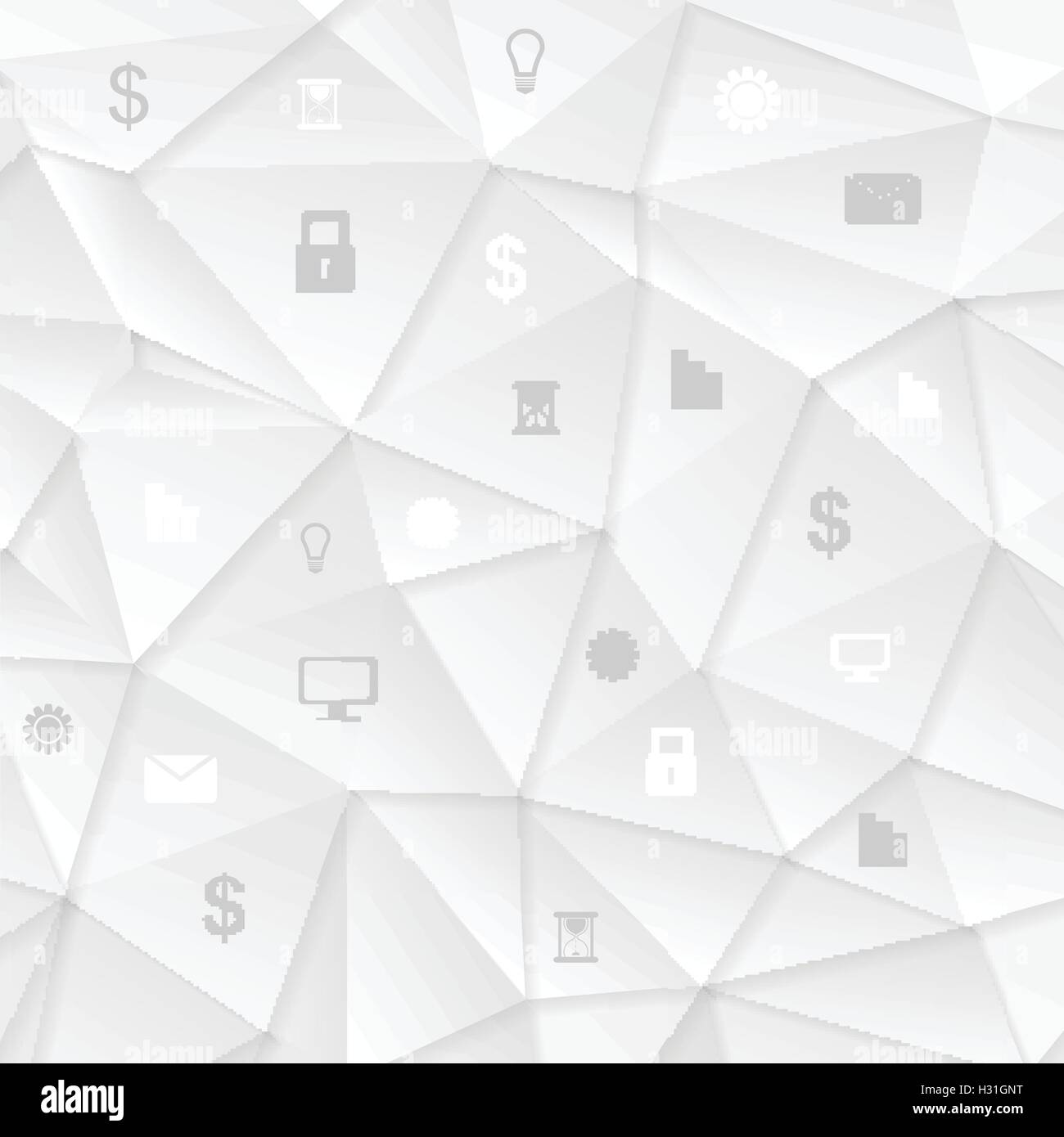 Grey low poly tech social communication design. Vector light polygonal ...