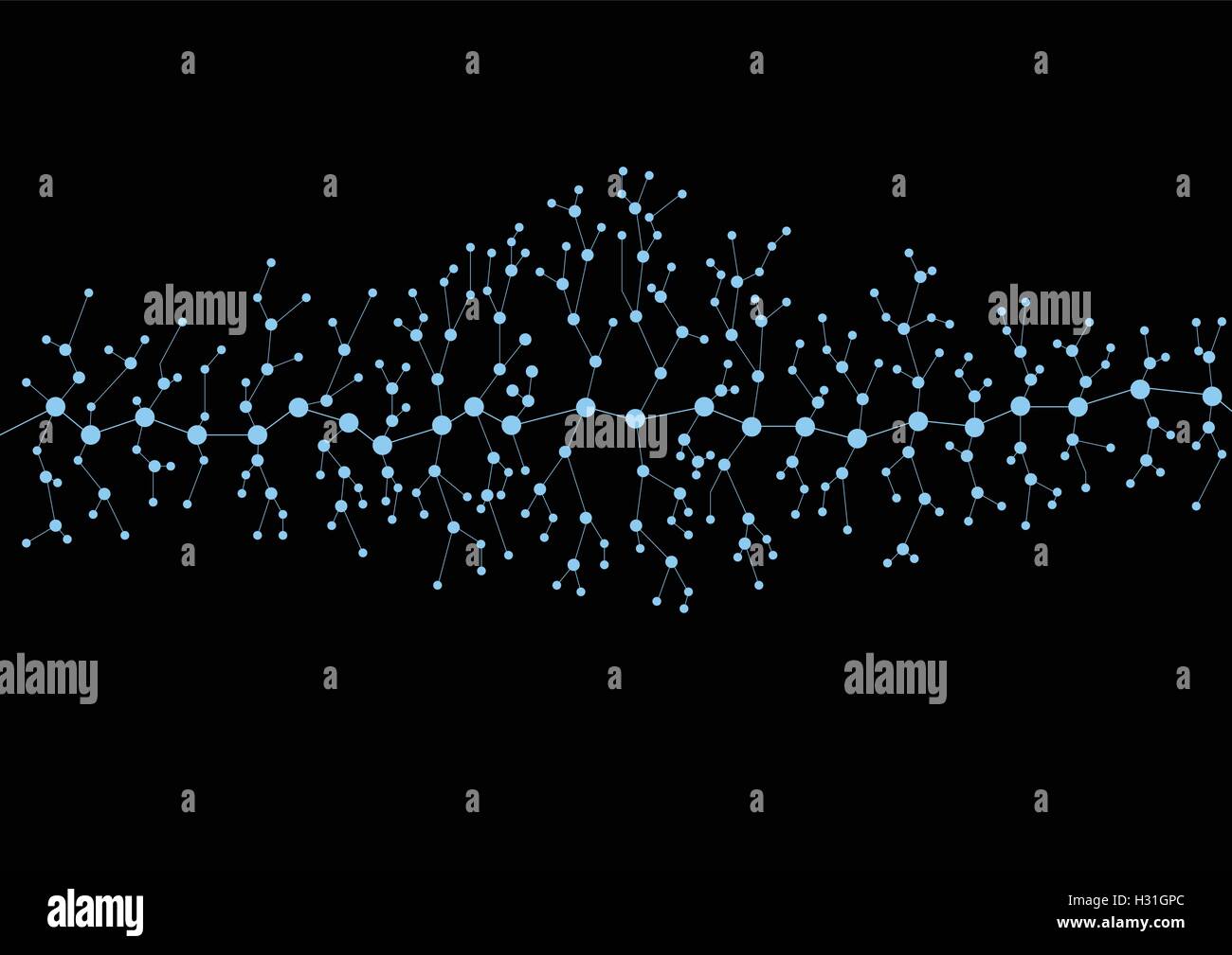 DNA tech concept drawing dark blue molecule abstract design. Vector ...