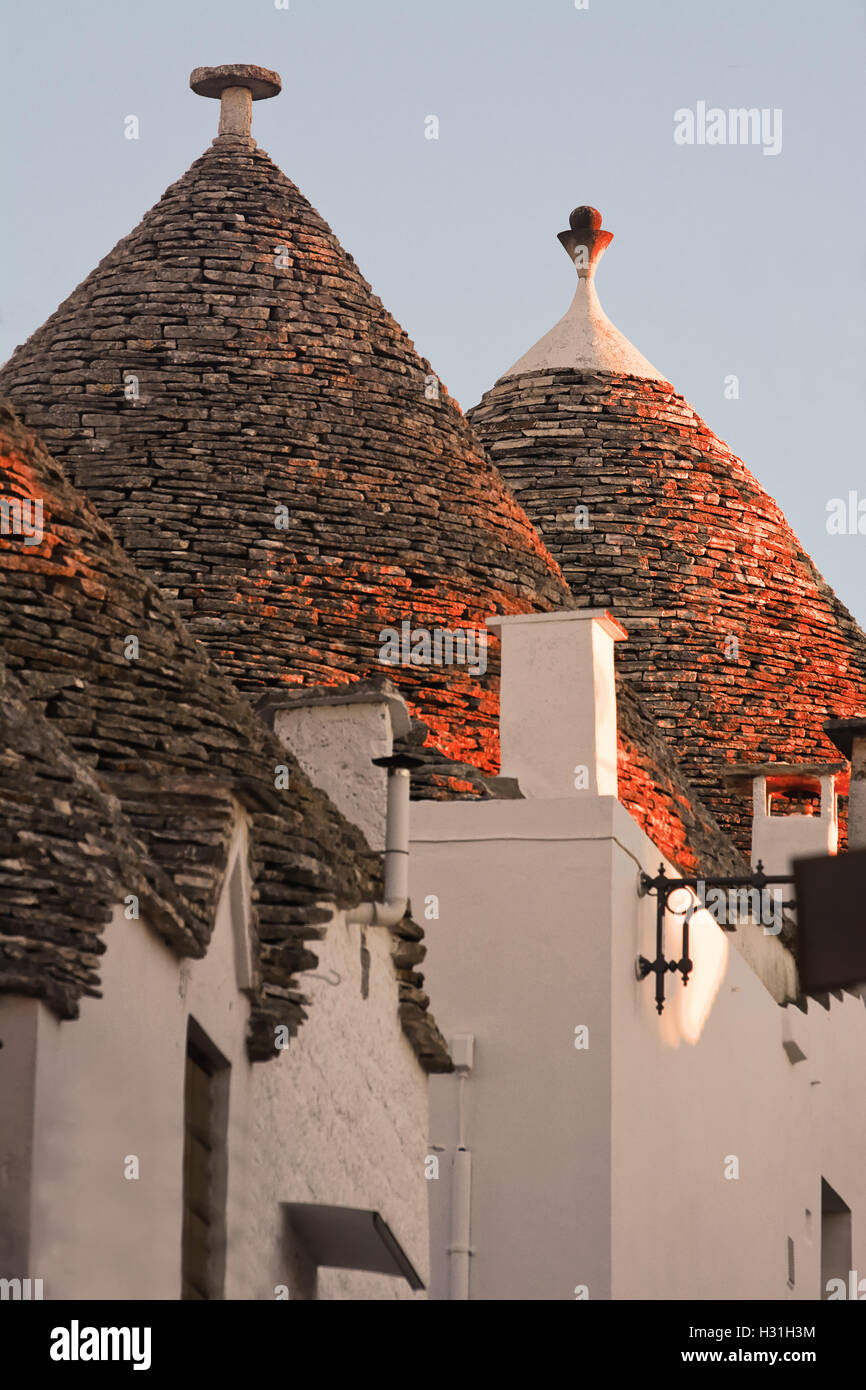 Trulli at sunset in Alberobello (Italy Stock Photo - Alamy