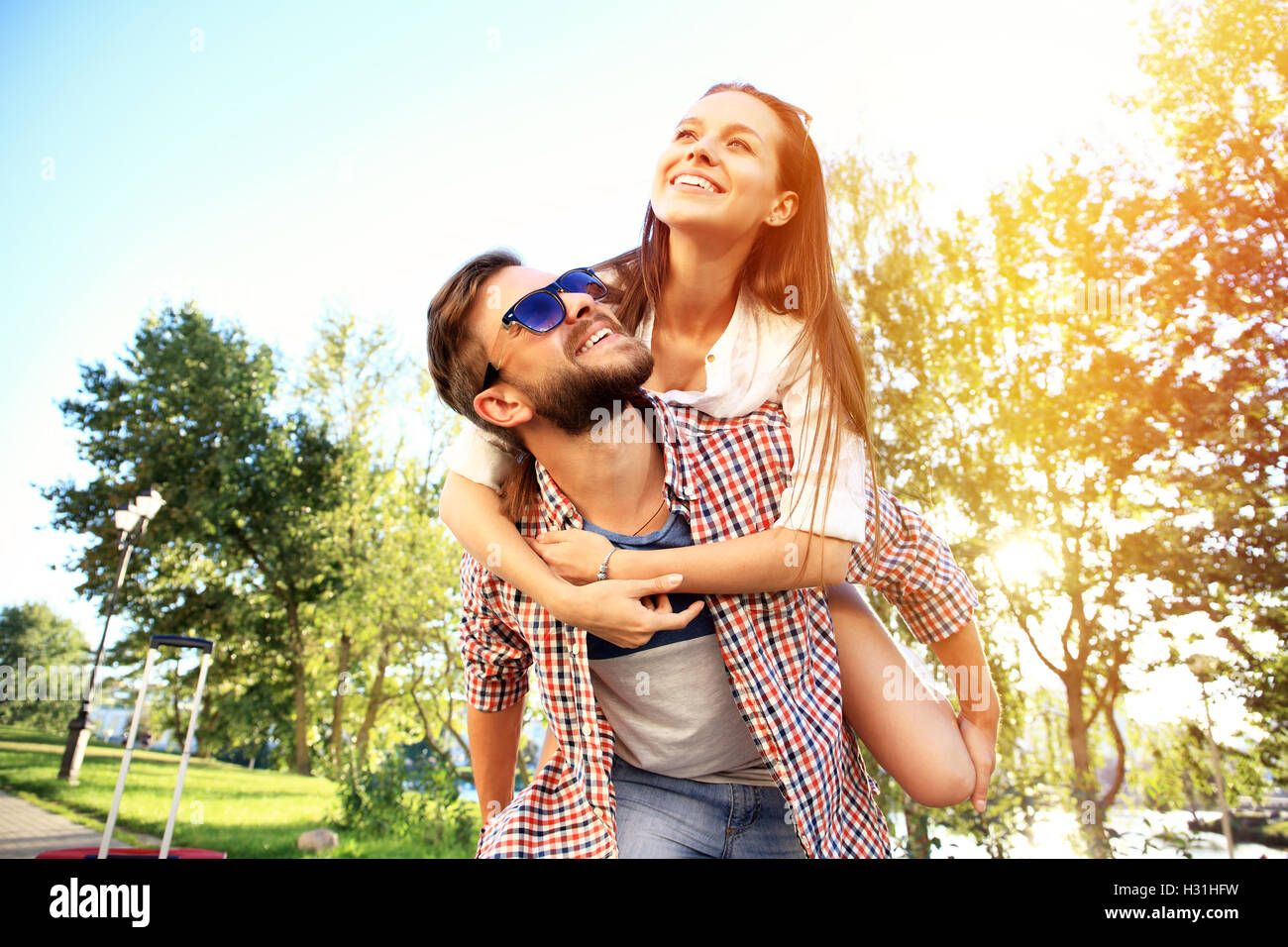 Happy Smiling Couple in love Stock Photo - Alamy