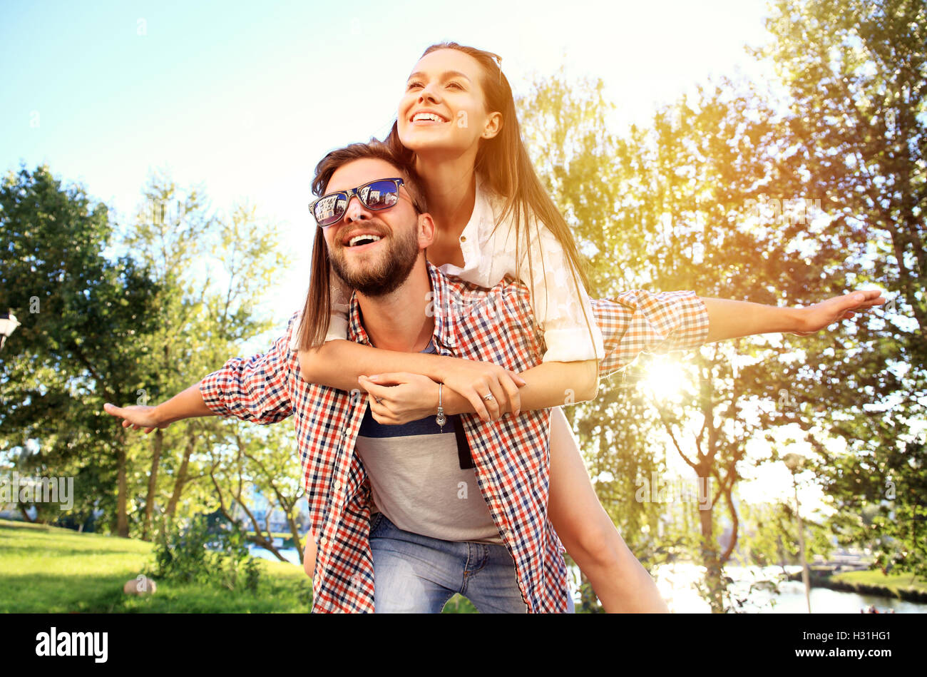 Happy Smiling Couple in love Stock Photo - Alamy
