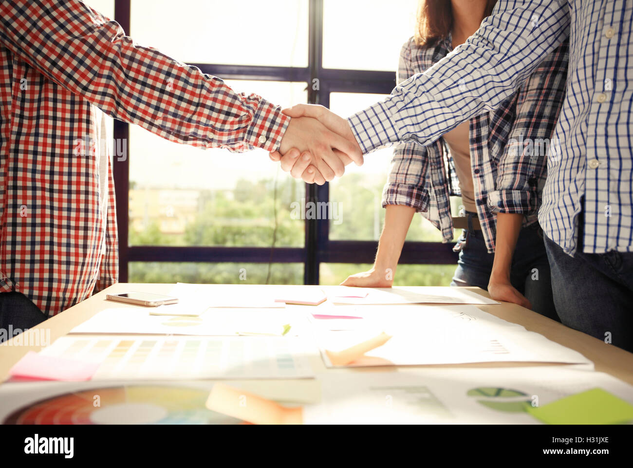 Business People Meeting Discussion Corporate Handshake Concept Stock ...