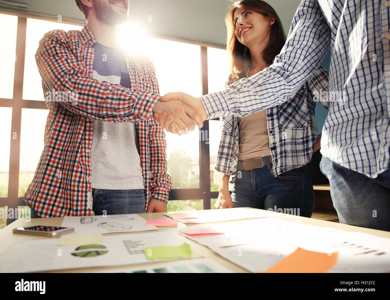 Business People Meeting Discussion Corporate Handshake Concept Stock ...